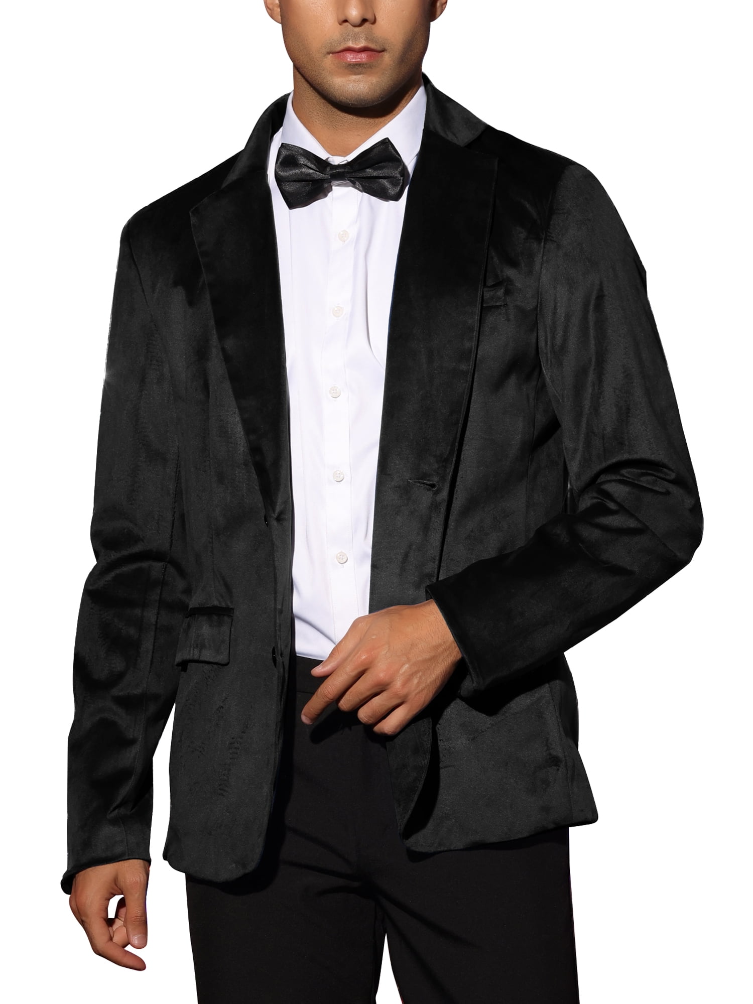 Lars Amadeus Formal Suede Blazers for Men's Slim Fit Solid Two Button ...