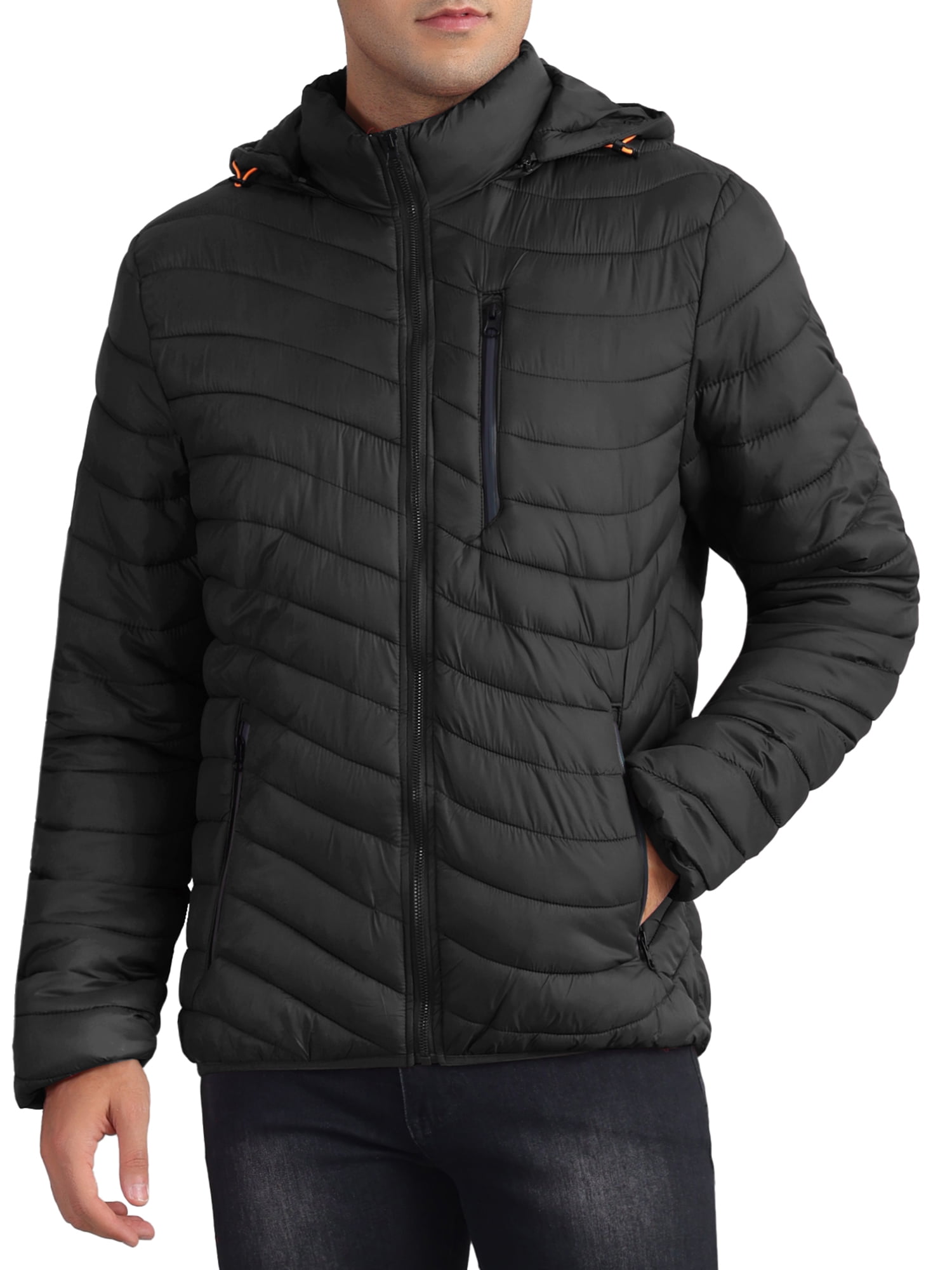 INSPIRE CHIC Hooded Puffer Jackets for Men's Winter Warm Zipper ...