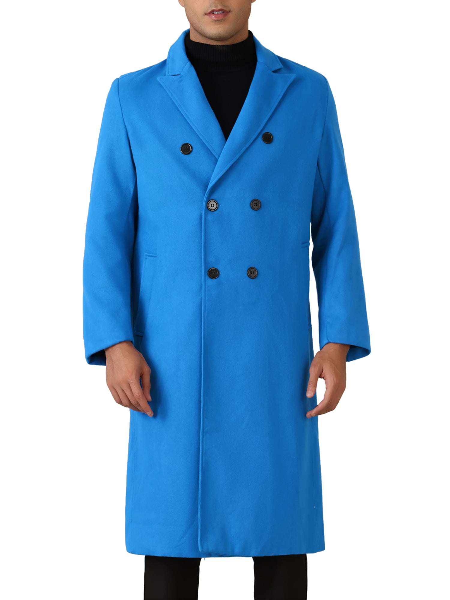 INSPIRE CHIC Long Trench Coat for Men's Classic Notched Lapel Double ...