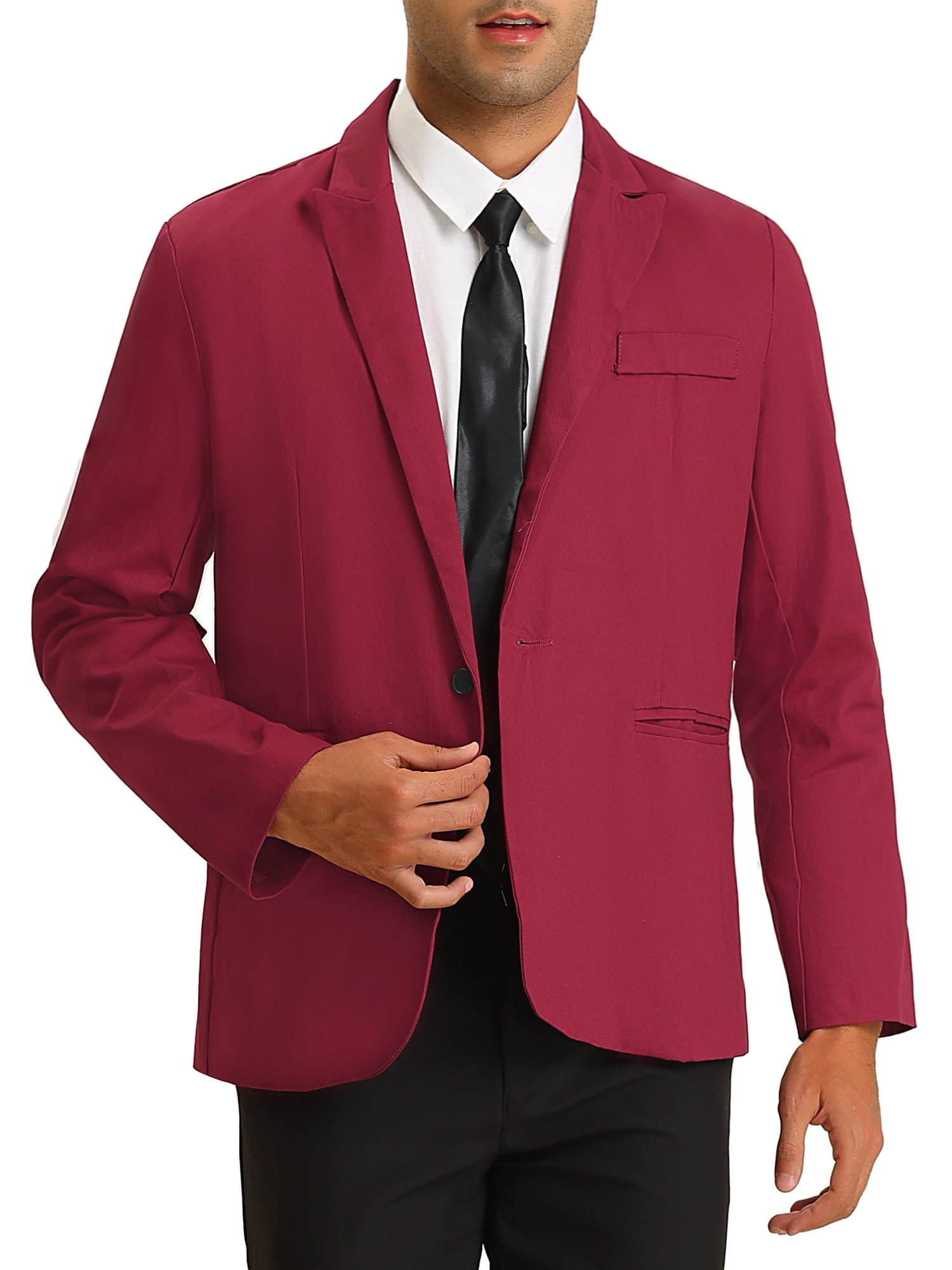 INSPIRE CHIC Men's Casual Blazer One Button Lightweight Slim Fit Jacket ...