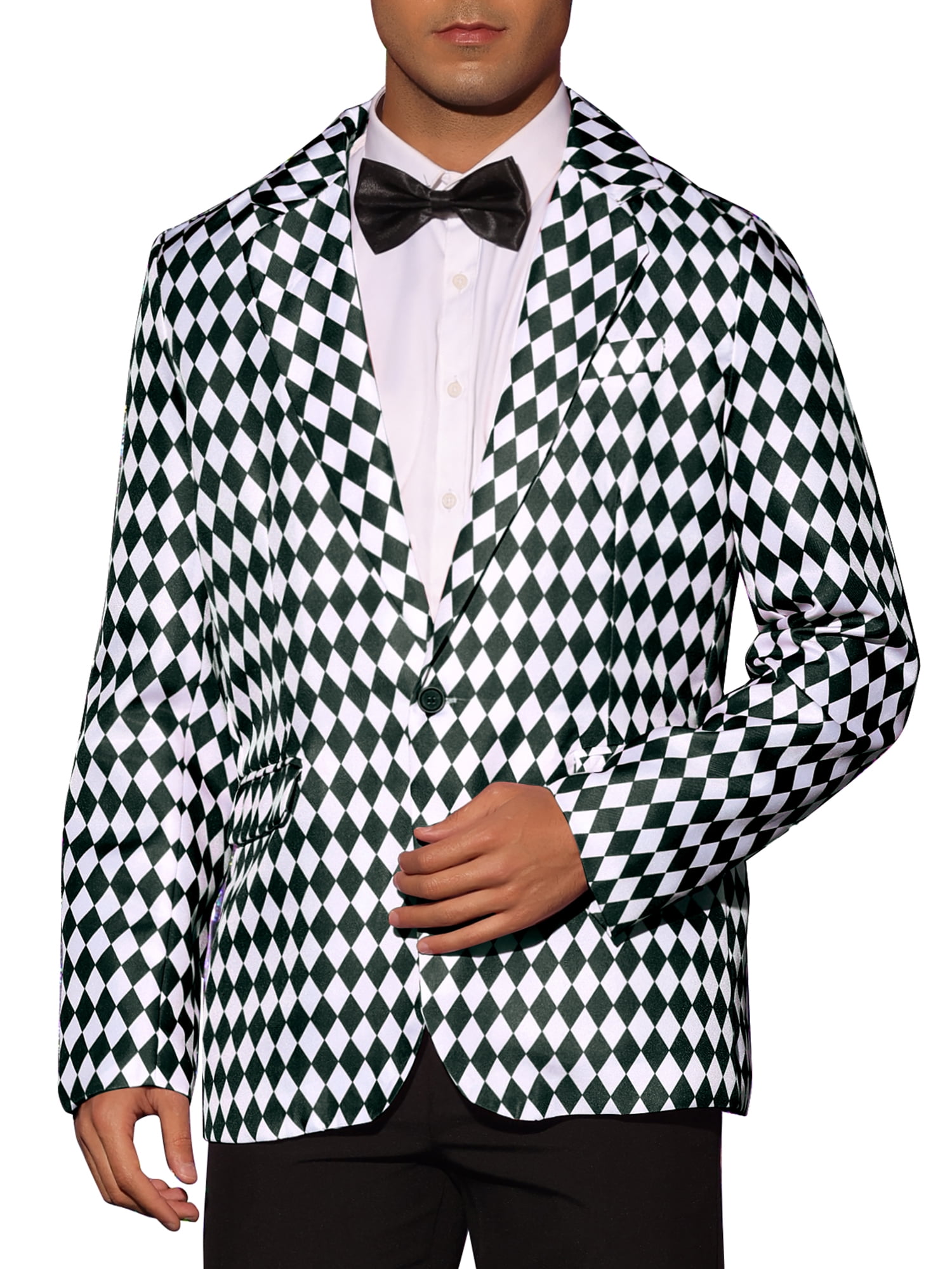 INSPIRE CHIC Men's Diamond Pattern Blazer Slim Fit Casual Lightweight ...