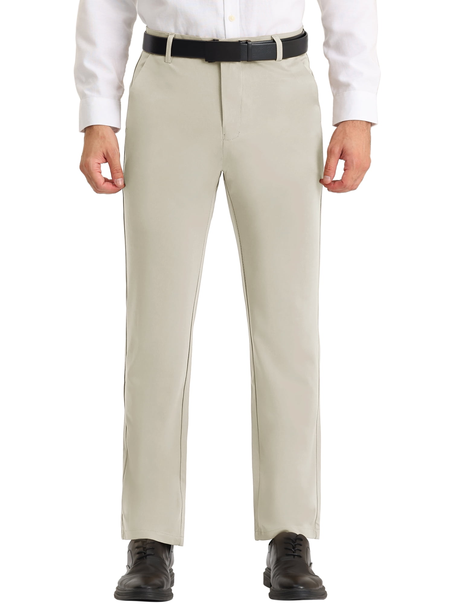 Lars Amadeus Men's Classic Trousers Straight Fit Formal Work Wedding ...
