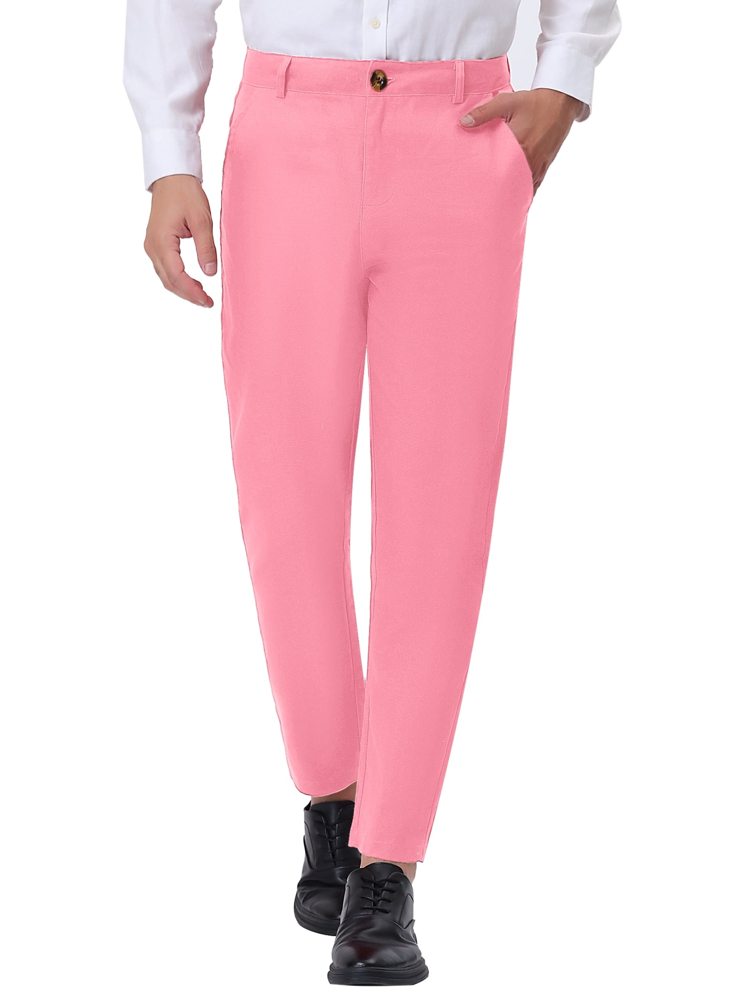 INSPIRE CHIC Inspired Men's Dress Solid Color Pants Straight Front ...