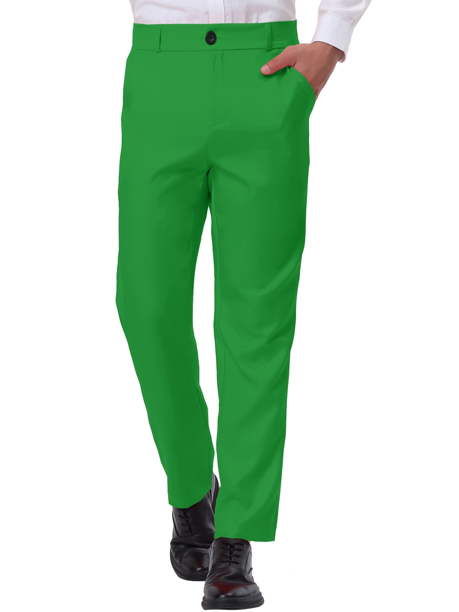 INSPIRE CHIC Men's Formal Flat Front Straight Fit Solid Prom Dress ...