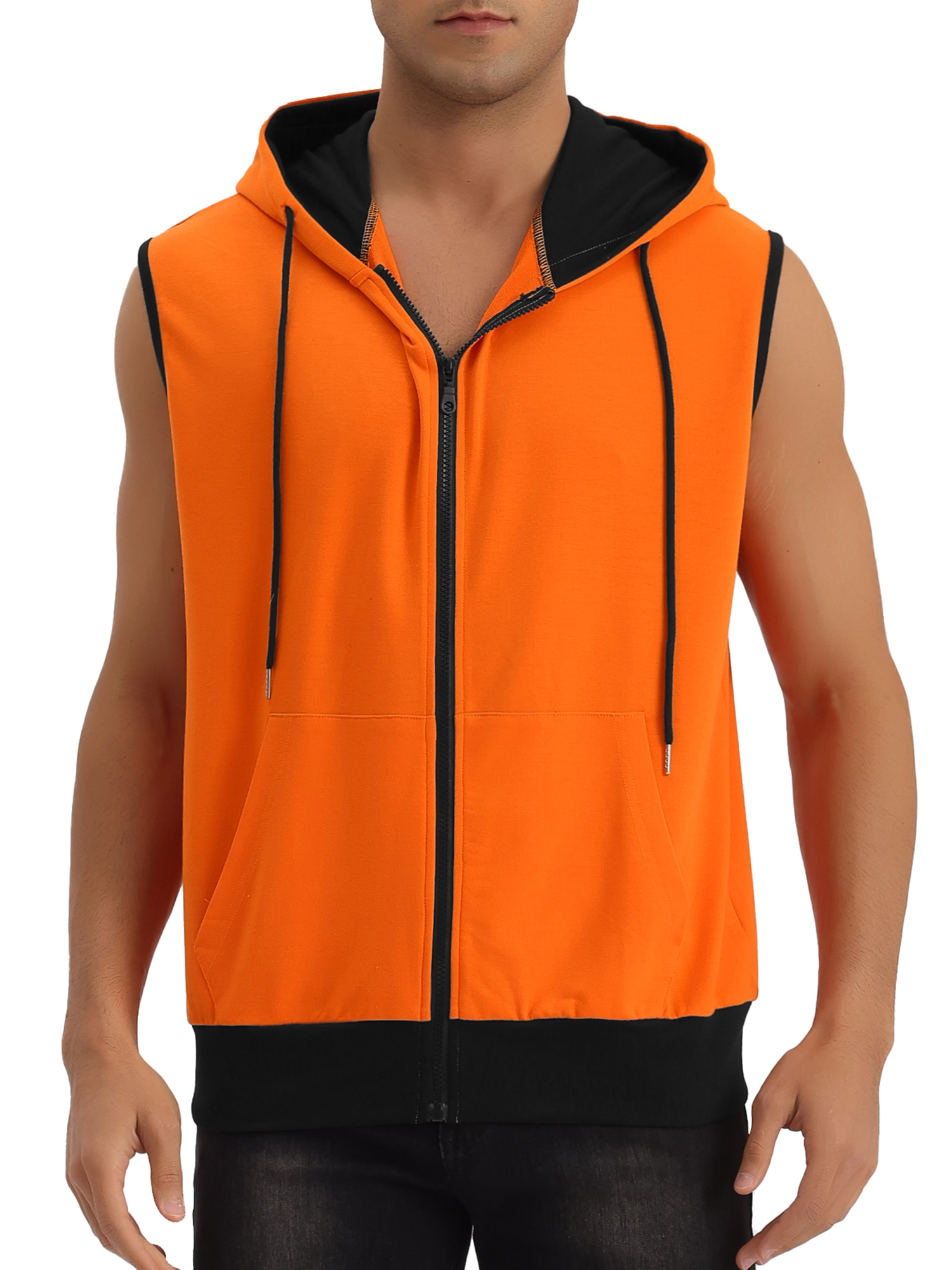 Lars Amadeus Men's Hoodies Sleeveless Vest Slim Fit Lightweight Zipper ...