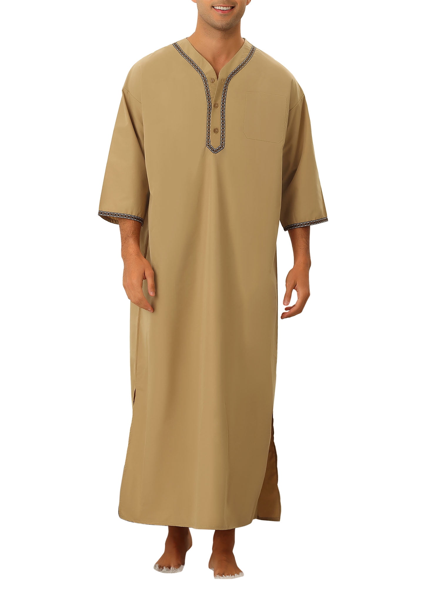 Lars Amadeus Men's Short Sleeve Nightshirt, Loose Fit, Comfortable ...