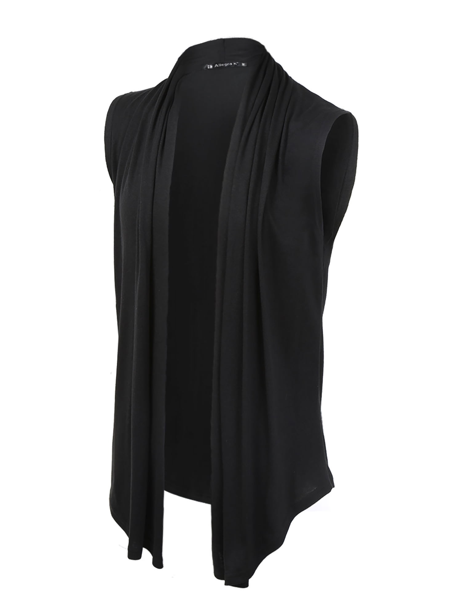 INSPIRE CHIC Men's Vest Open Front Asymetric Hem Sleeveless Cardigan ...