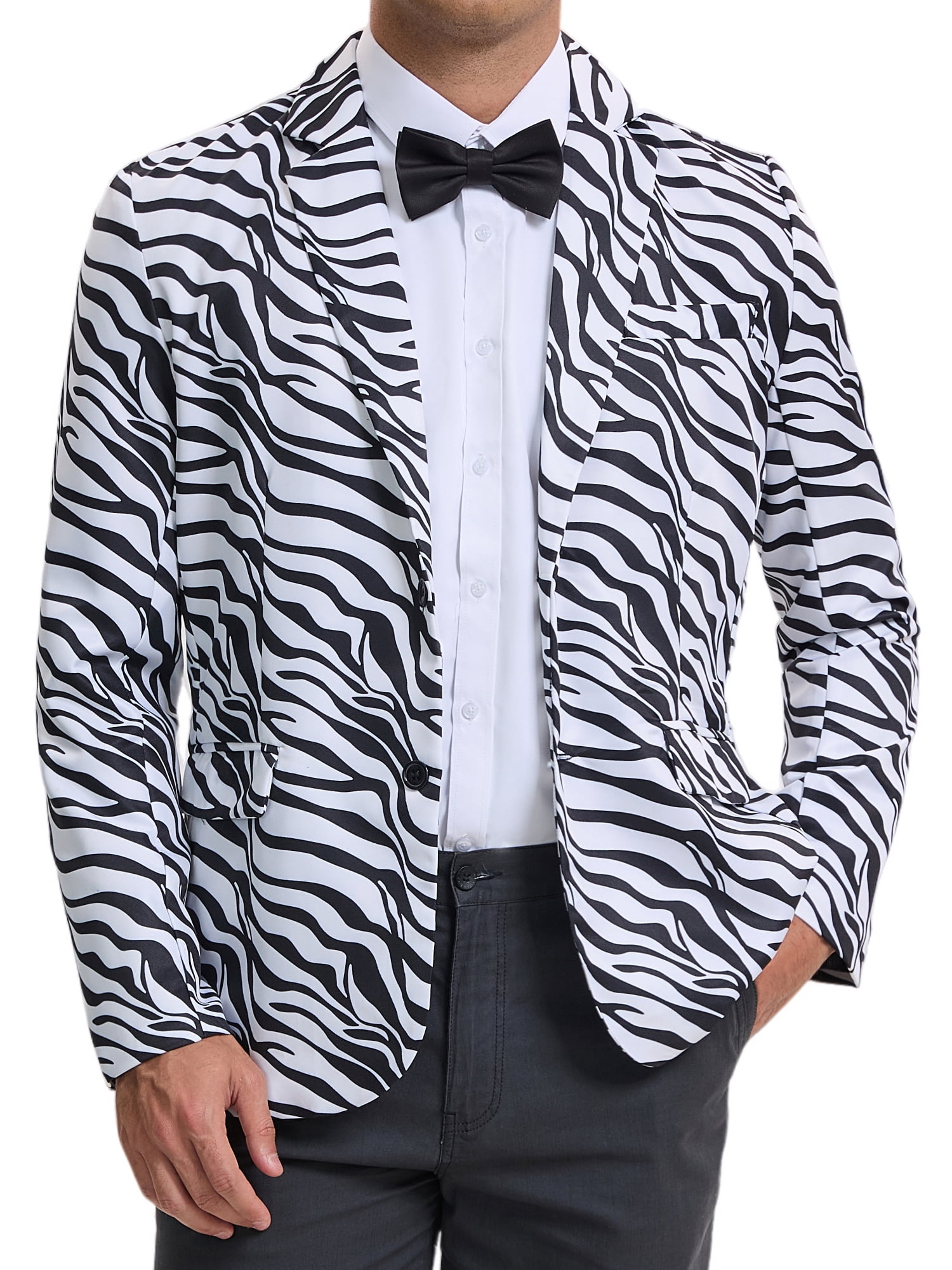 INSPIRE CHIC Men's Party Animal Leopard Print Blazer Notched Lapel ...
