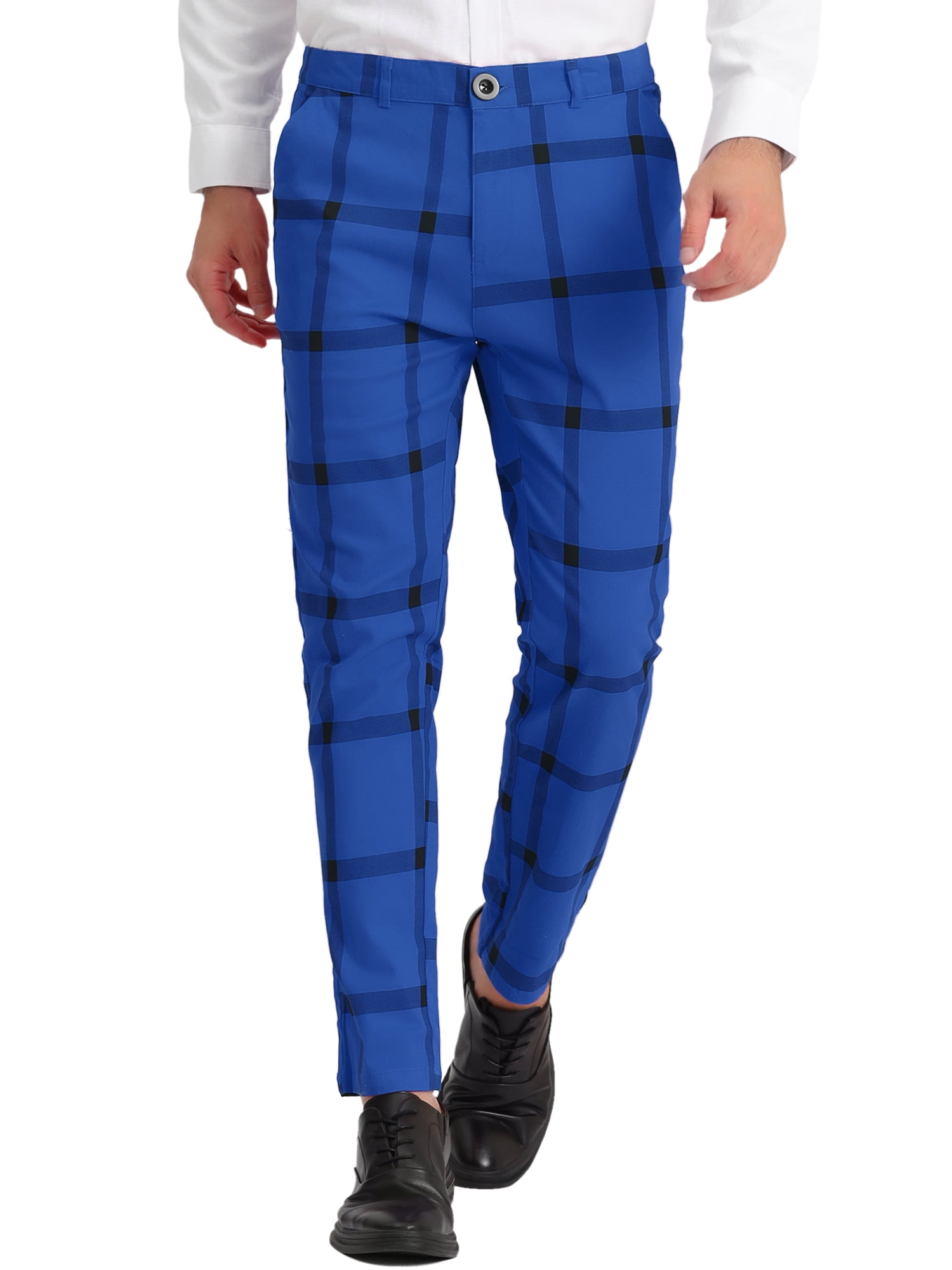 Lars Amadeus Men's Plaid Dress Pants Slim Fit Checked Printed Trousers ...