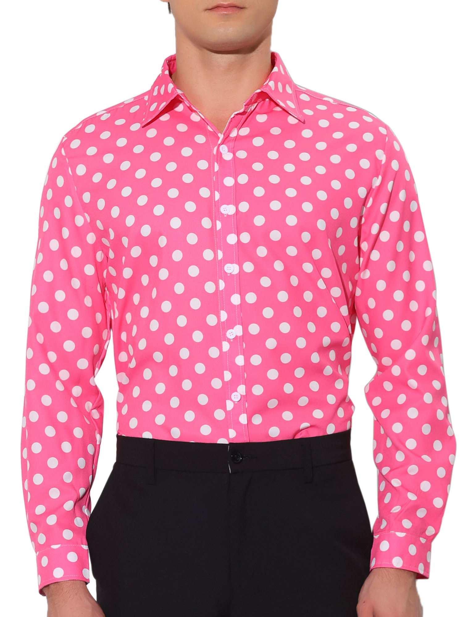 INSPIRE CHIC Men's Polka Dots Dress Shirts Button Down Long Sleeves Shirt - Walmart.com