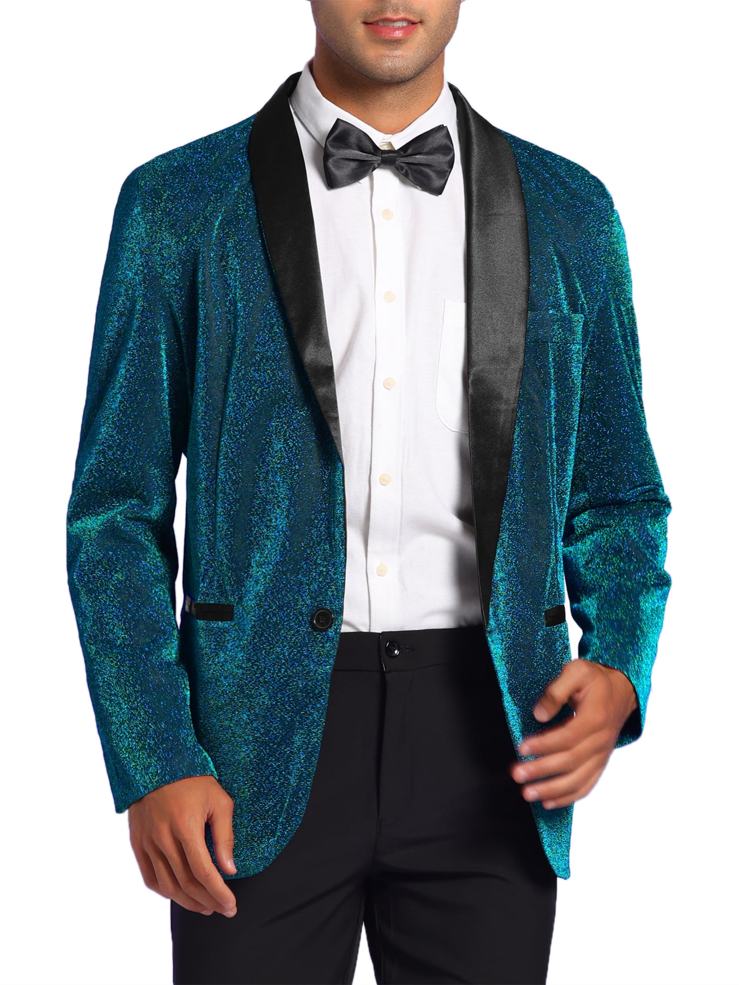 Lars Amadeus Men's Sequin Sport Coats Shawl Lapel One Button Wedding ...