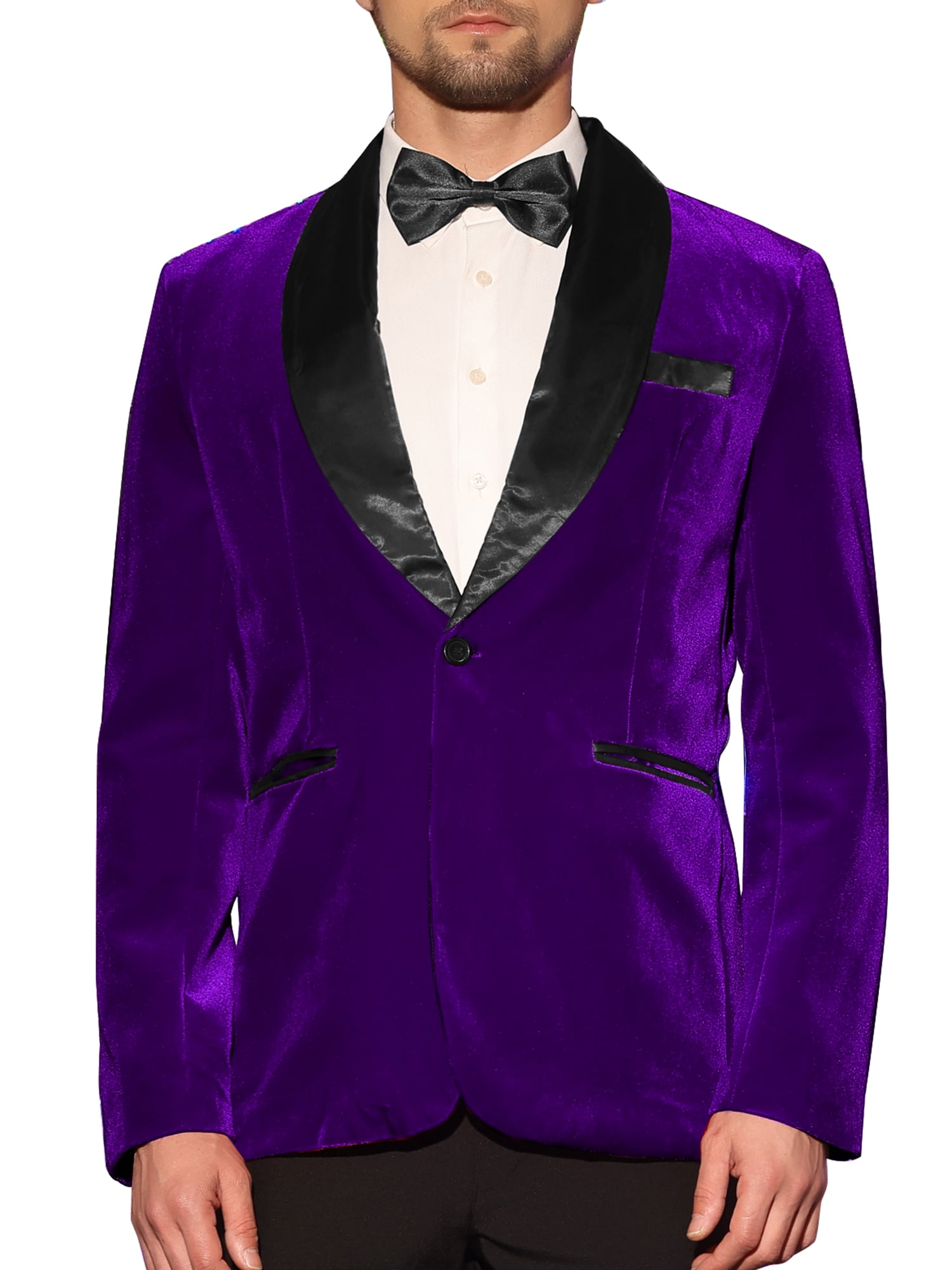 INSPIRE CHIC Men's Shawl Lapel Blazer One Button Slim Fit Wedding ...