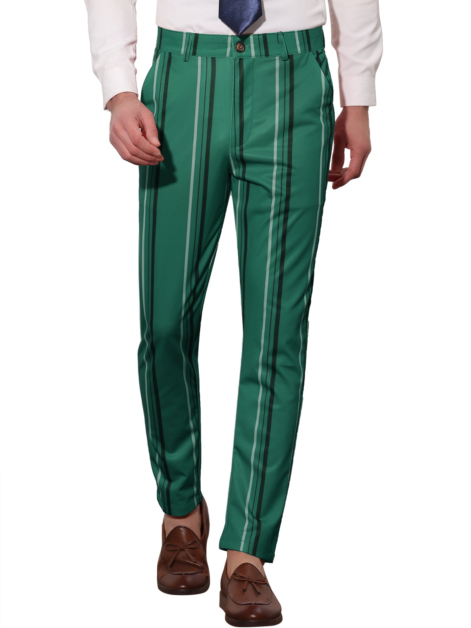 INSPIRE CHIC Men's Striped Slim Fit Contrast Color Drawstring Dress ...