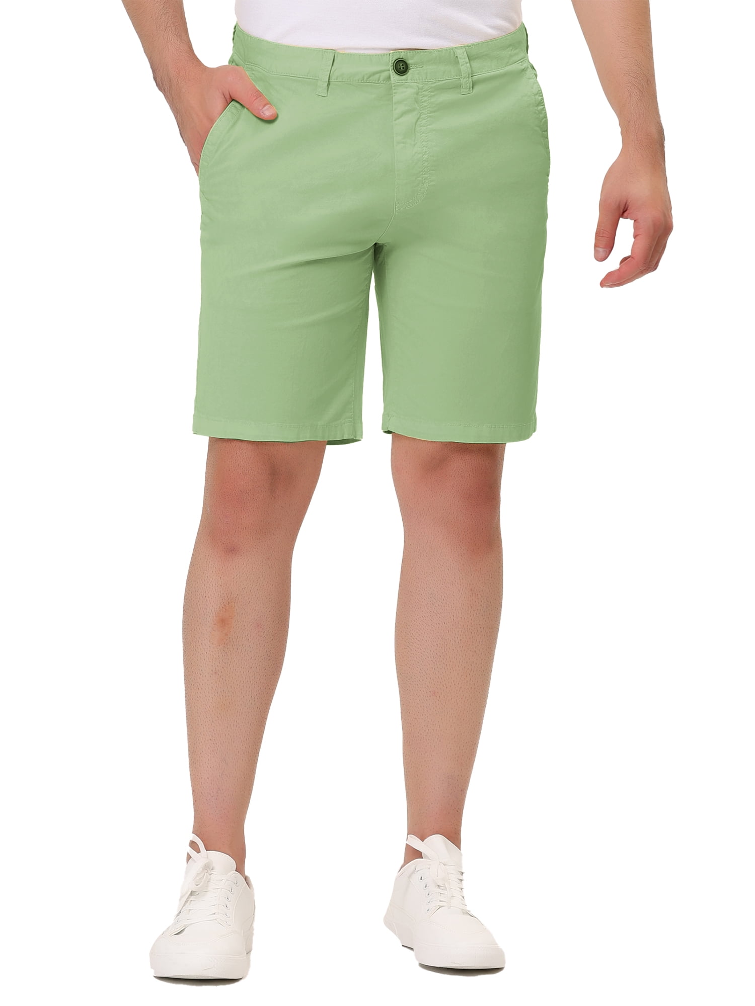 Lars Amadeus Men's Summer Solid Color Slim Fit Flat Front Walk Chino ...