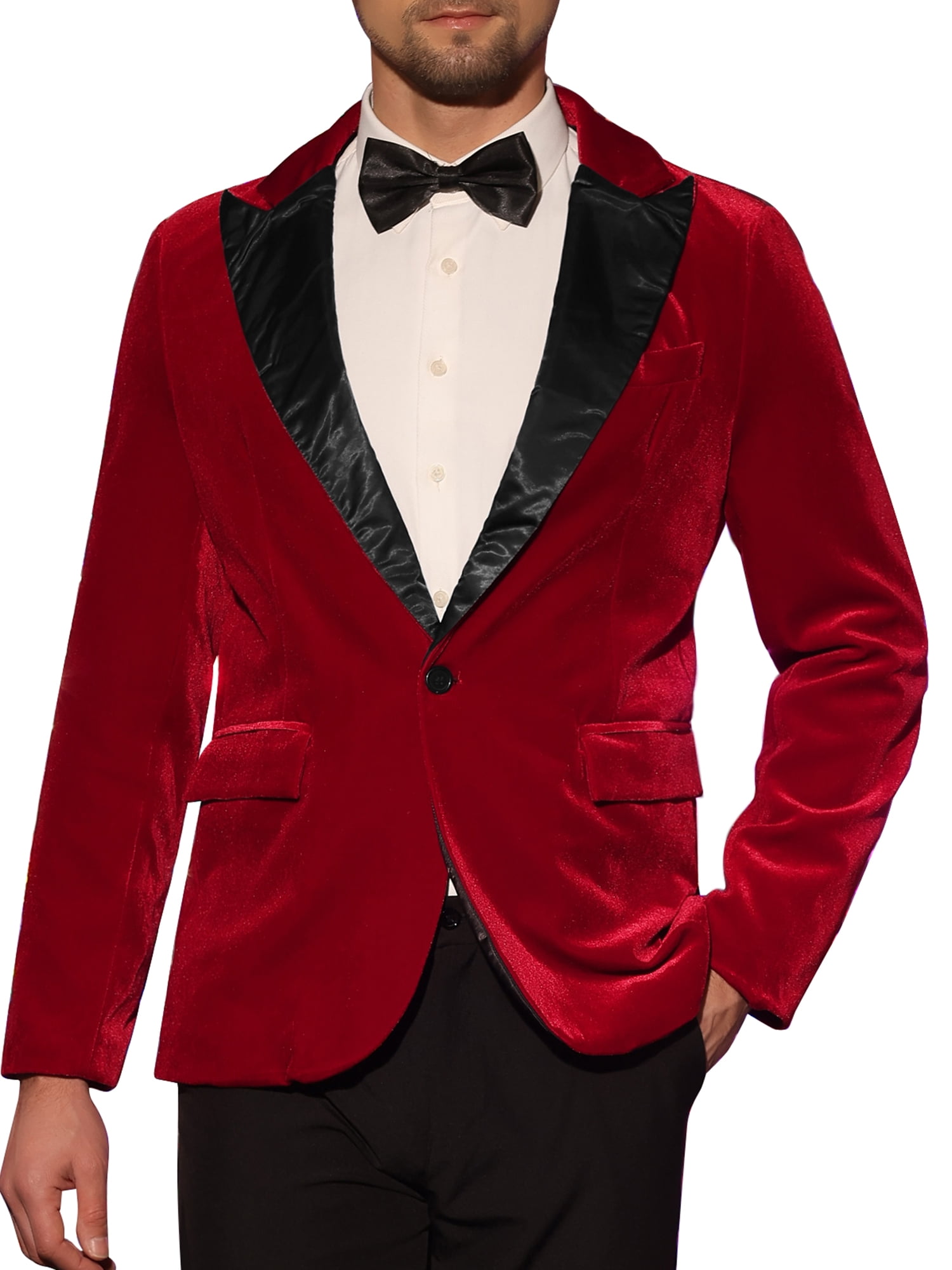 Lars Amadeus Men's Velvet Blazer One Button Party Prom Tuxedo Dinner ...