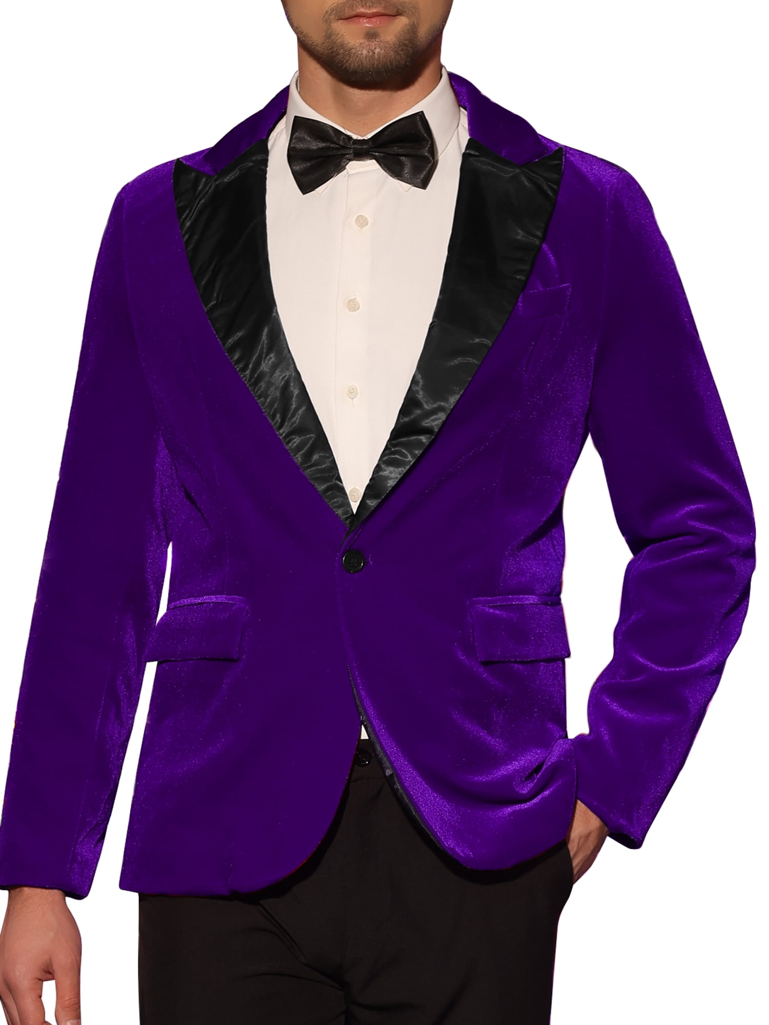 Lars Amadeus Men's Velvet Blazer One Button Party Prom Tuxedo Dinner ...