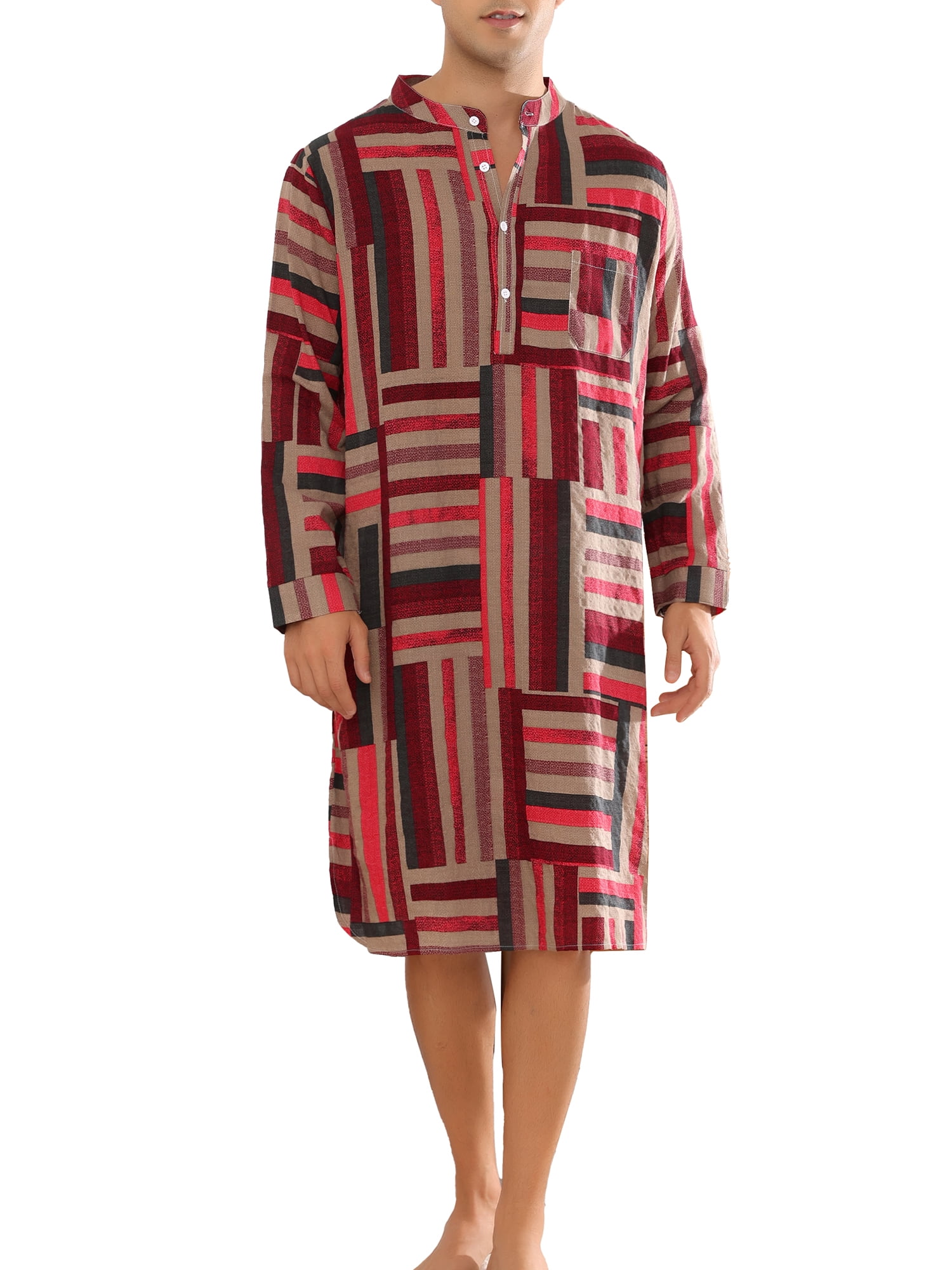 Lars Amadeus Nightshirts for Men's Father's Day Gift Long Sleeves ...