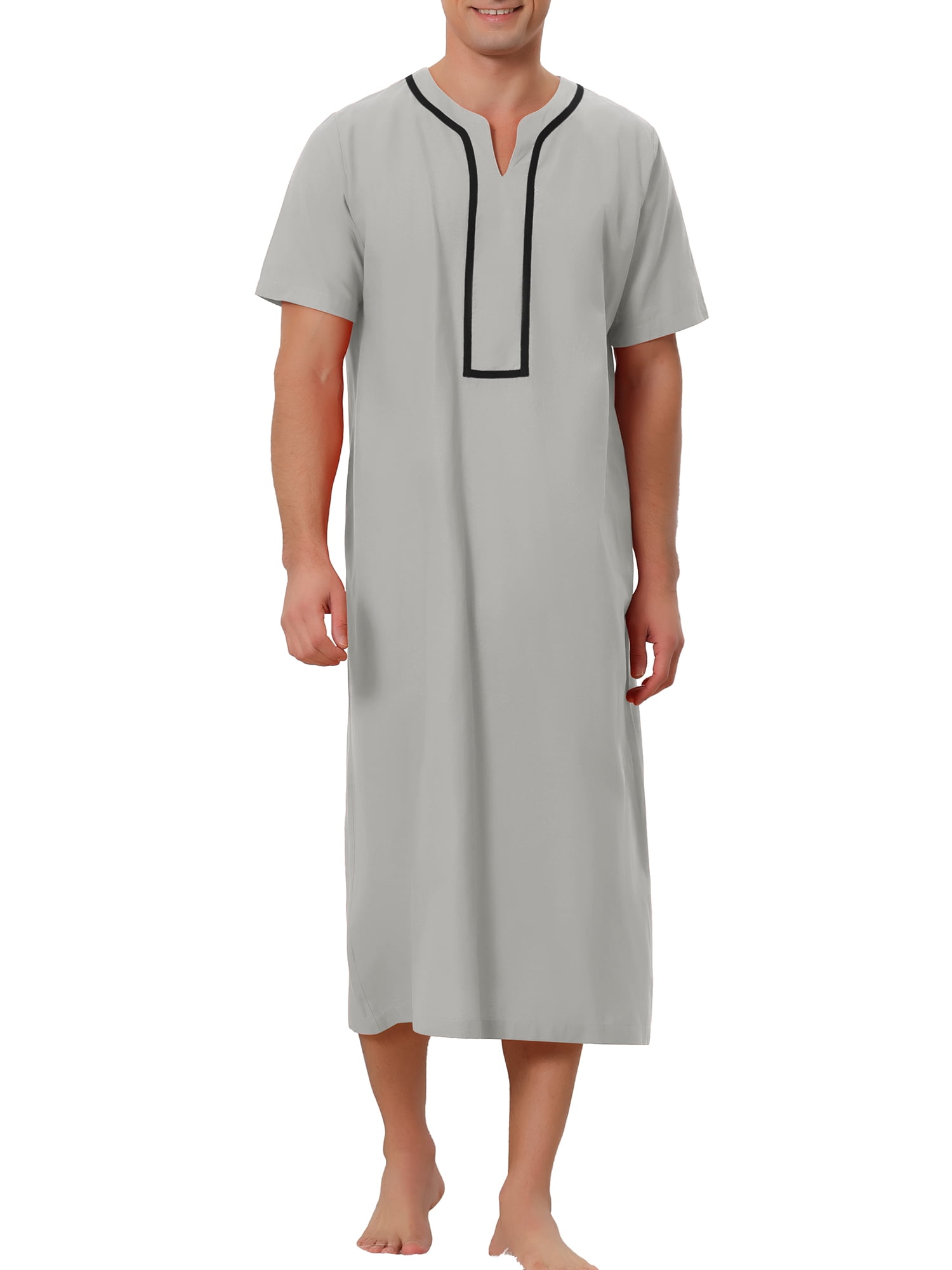 Lars Amadeus Nightshirts for Men's Loose Fit Short Sleeves Sleep Shirts ...