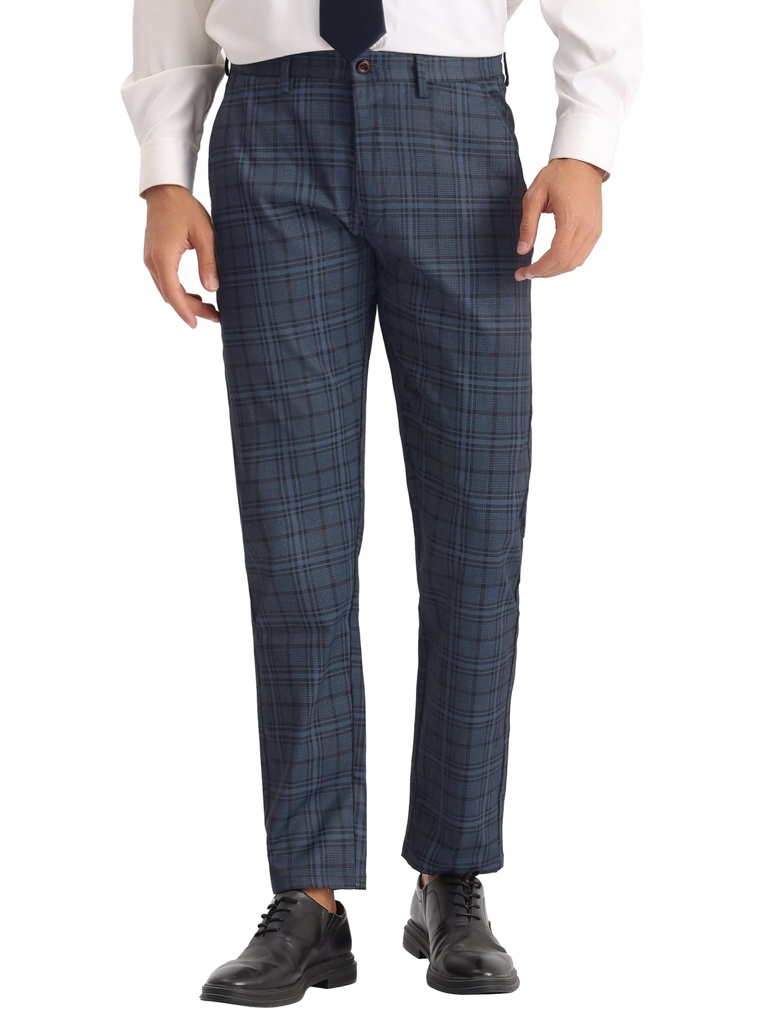 Lars Amadeus Pants for Men's Regular Fit Flat Front Formal Business ...