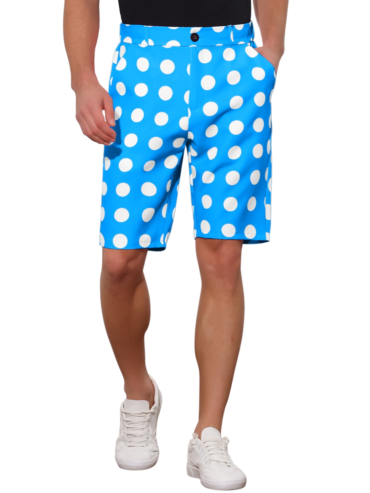 Lars Amadeus Polka Dots Shorts for Men's Business Regular Fit Flat ...