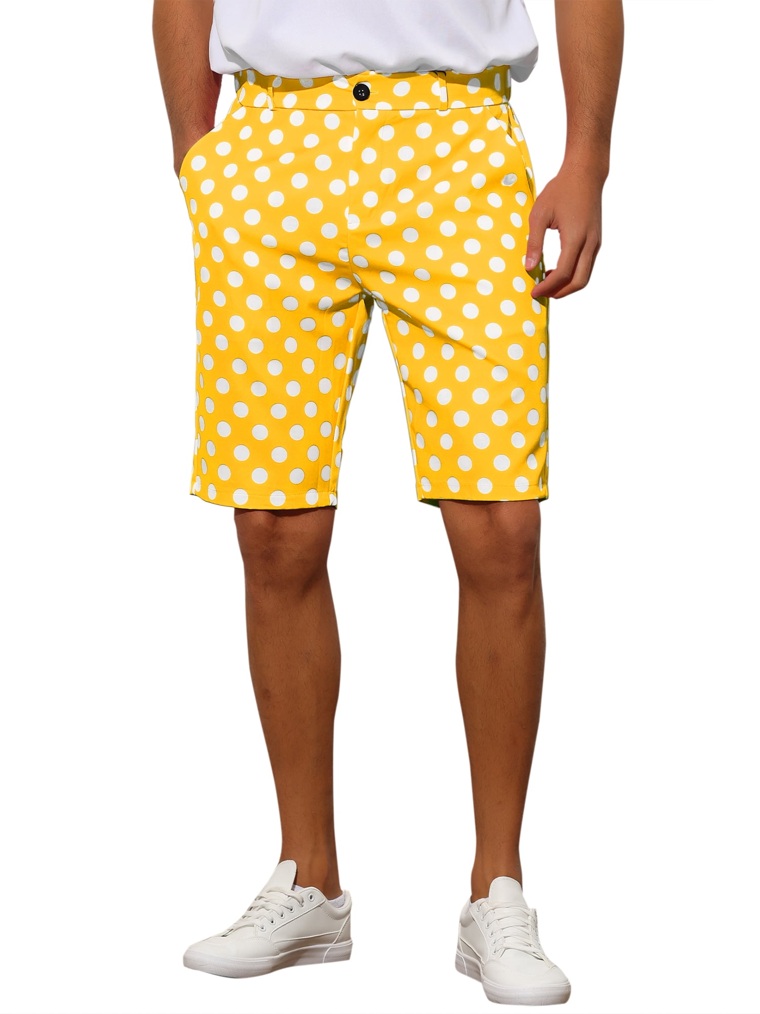 INSPIRE CHIC Men's Shorts Polka Dots Flat Front Summer Chino Golf ...