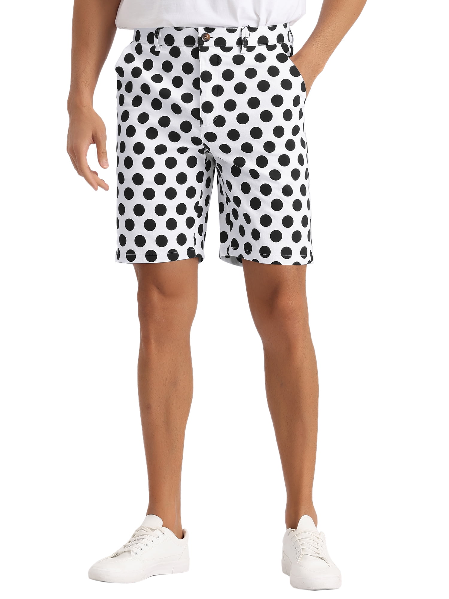 INSPIRE CHIC Polka Dots Shorts for Men's Summer Business Flat Front ...