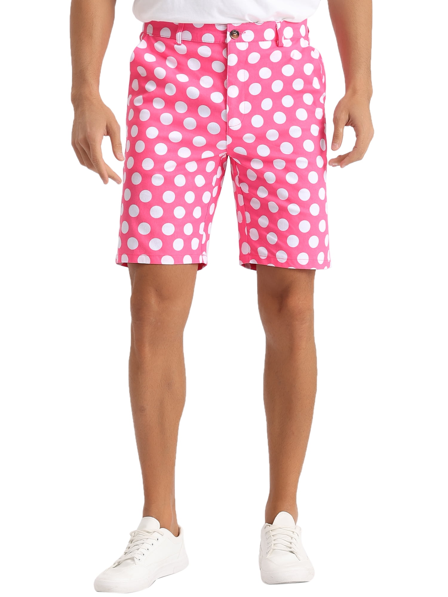 Lars Amadeus Polka Dots Shorts for Men's Summer Business Flat Front ...