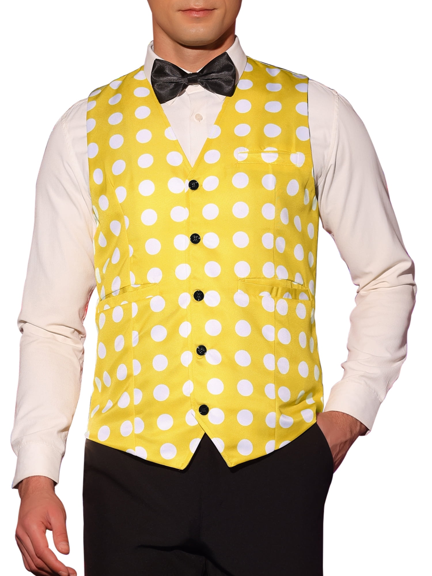 Lars Amadeus Polka Dots Suit Vests for Men's Slim Fit V Neck Waistcoat ...