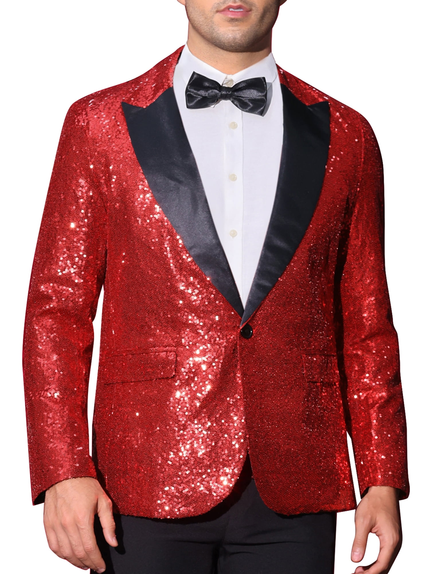 INSPIRE CHIC Sequin Blazers for Men's Peak Lapel Glitter Sport Coat ...