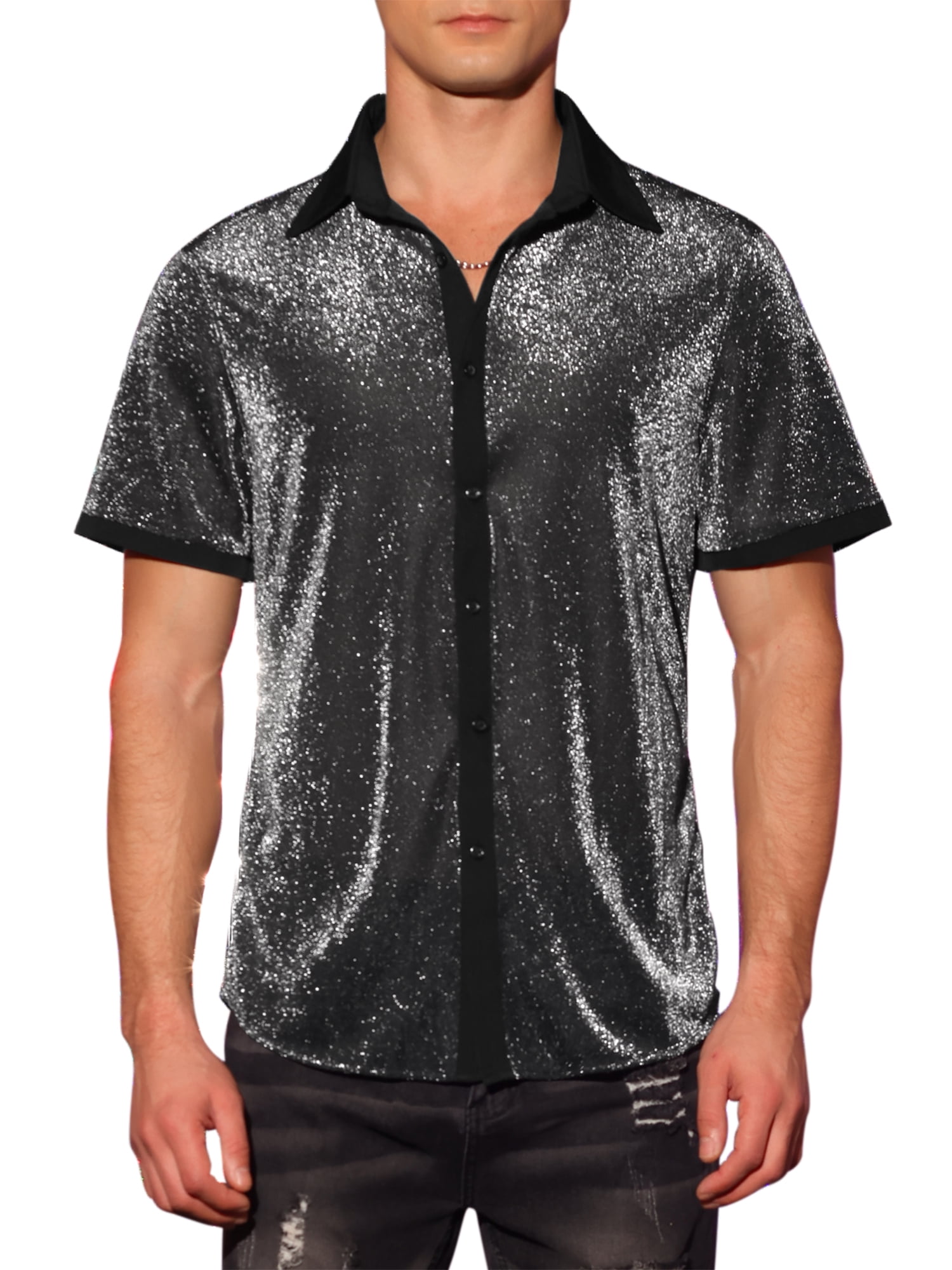 INSPIRE CHIC Sheer Mesh Shirts for Men's See Through Short Sleeves ...