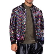 INSPIRE CHIC Jacket for Men Zip up Hooded Metallic Lightweight ...