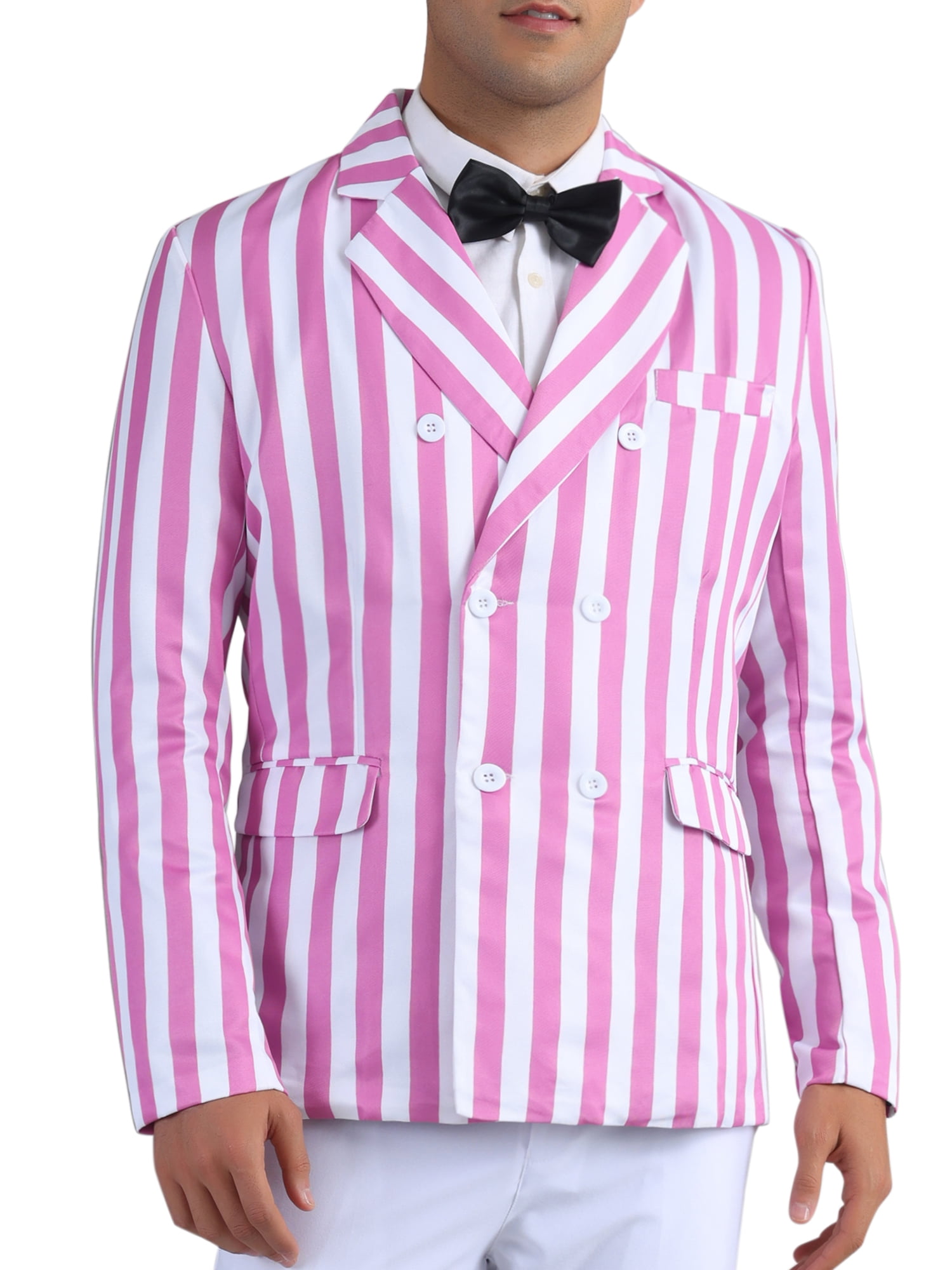 INSPIRE CHIC Striped Blazers for Men's Peak Lapel Sports Coat Double ...
