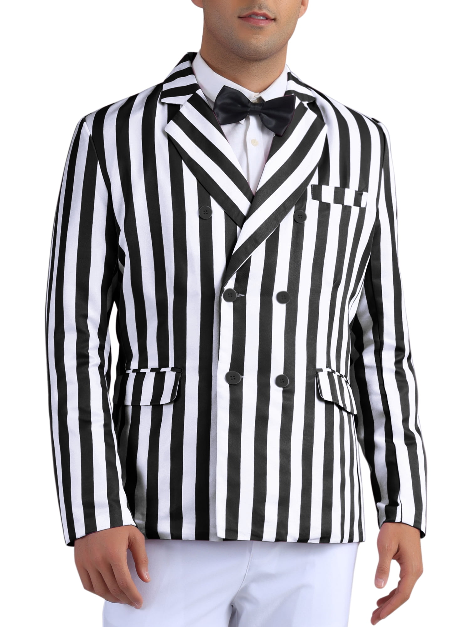 INSPIRE CHIC Striped Blazers for Men's Peak Lapel Sports Coat Double ...