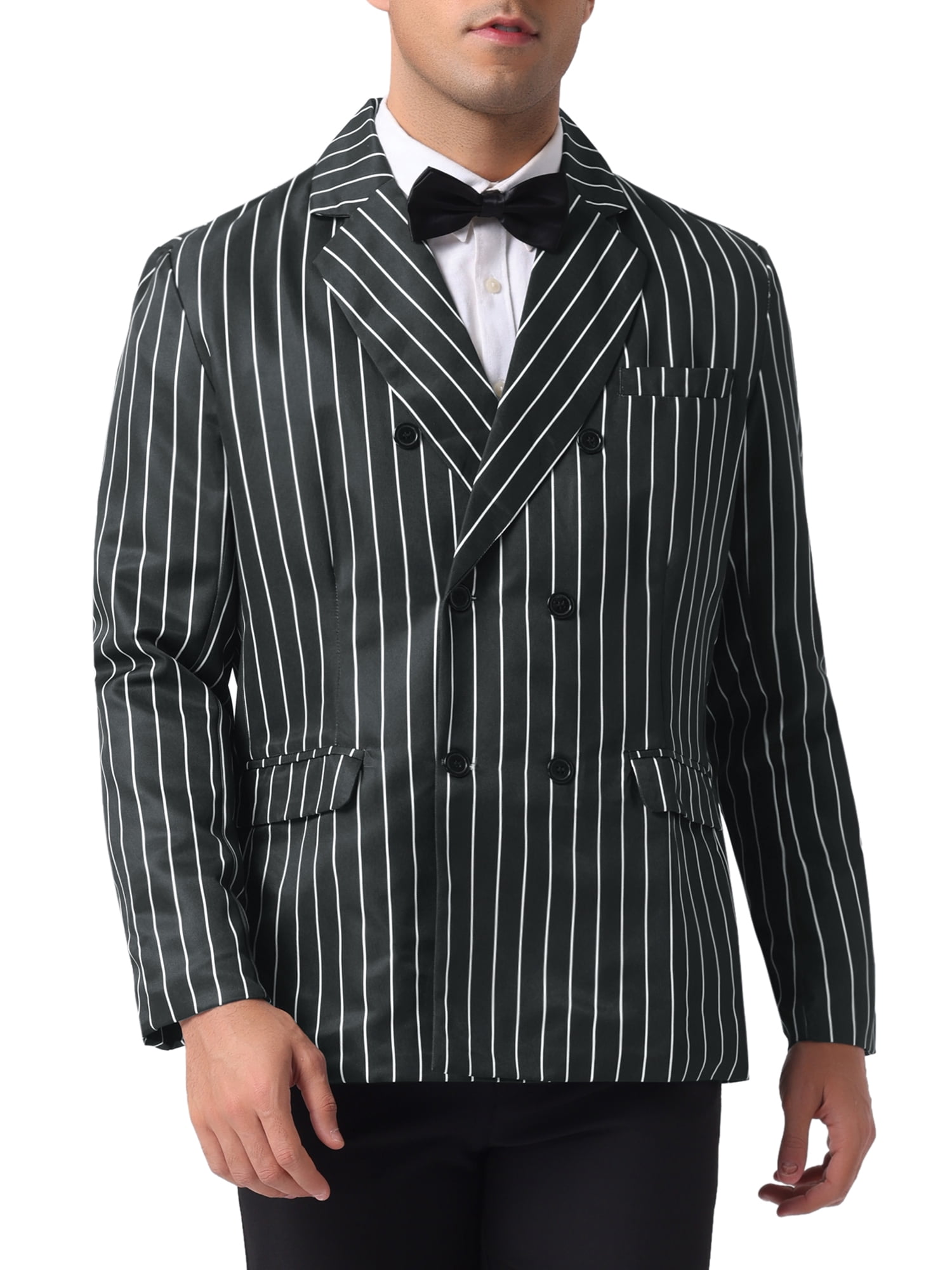 INSPIRE CHIC Striped Blazers for Men's Peak Lapel Sports Coat Double ...