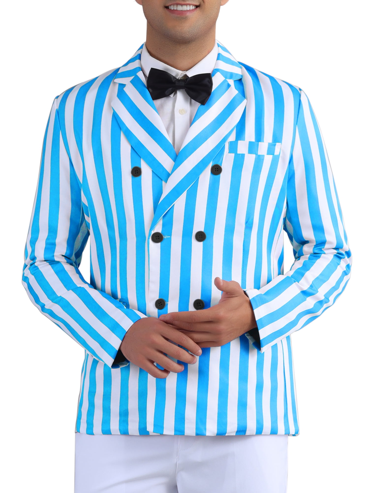 INSPIRE CHIC Striped Blazers for Men's Peak Lapel Sports Coat Double ...