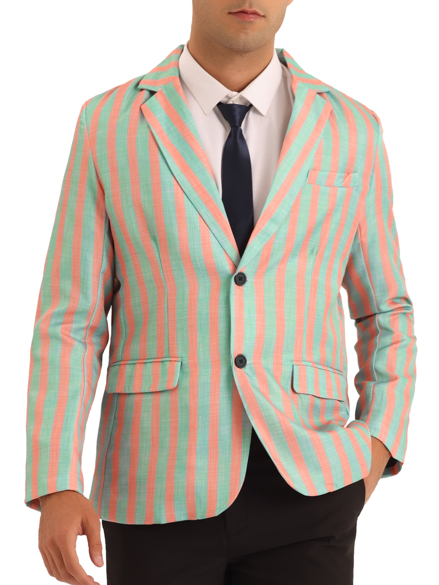 INSPIRE CHIC Men's Coats Striped Notch Lapel Collar Formal Regular Fit ...