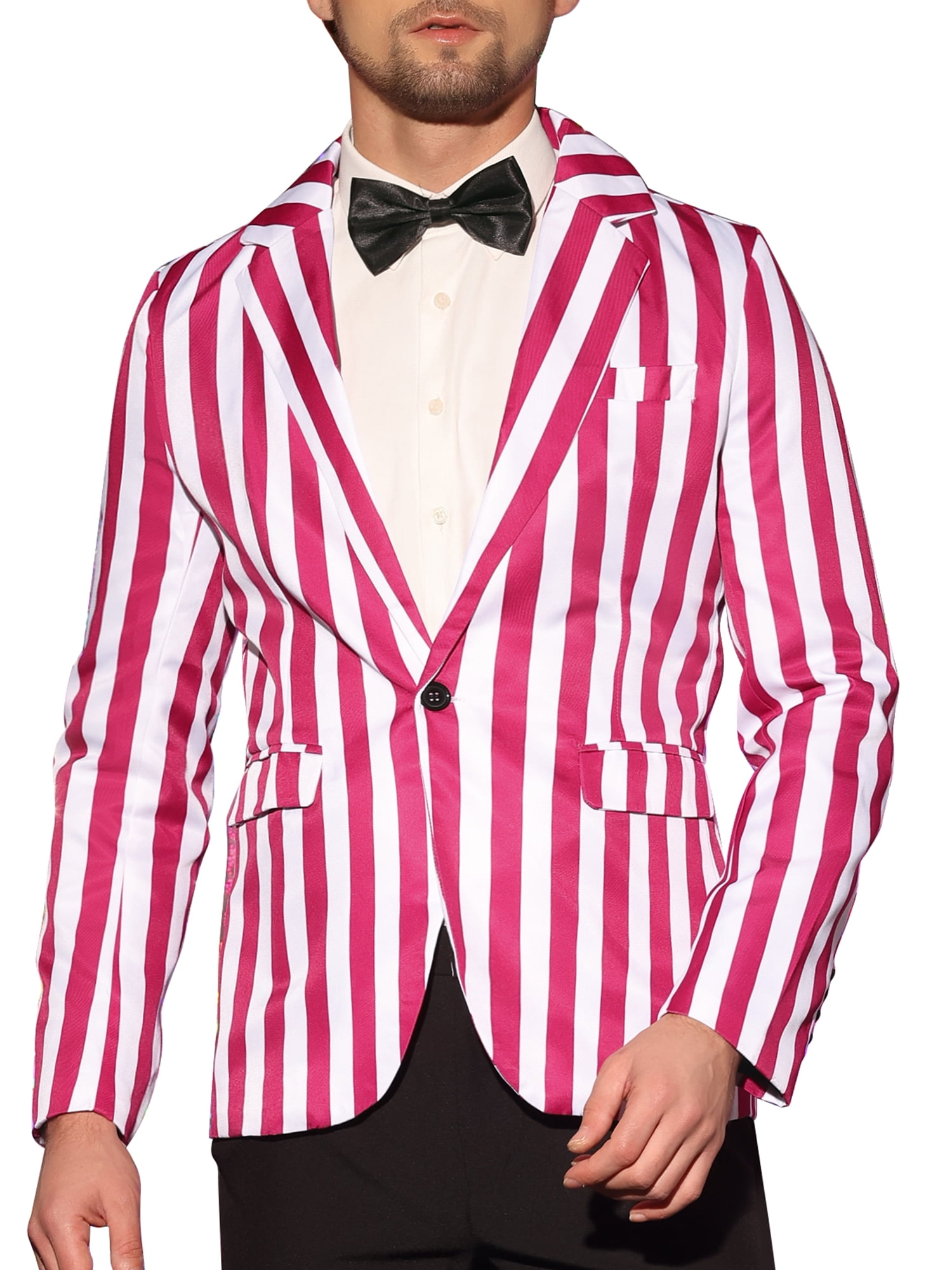 INSPIRE CHIC Men's Suit Striped Single Breasted Slim Fit Casual ...