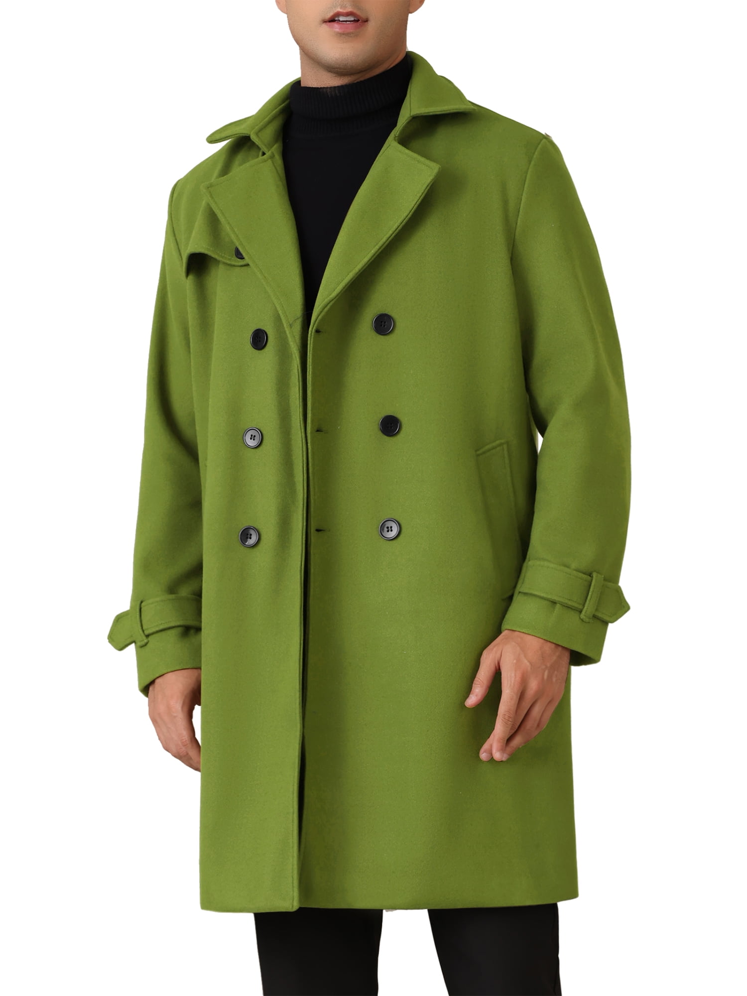 Lars Amadeus Winter Trench Coat for Men's Double Breasted Formal ...