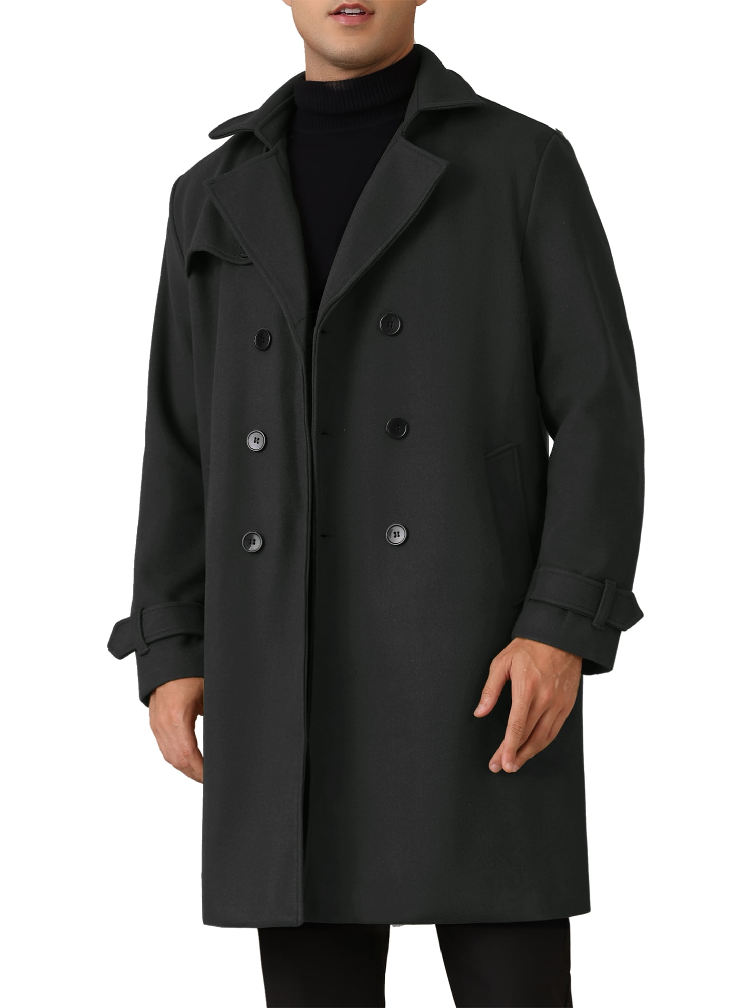 INSPIRE CHIC Winter Trench Coat for Men's Double Breasted Formal ...