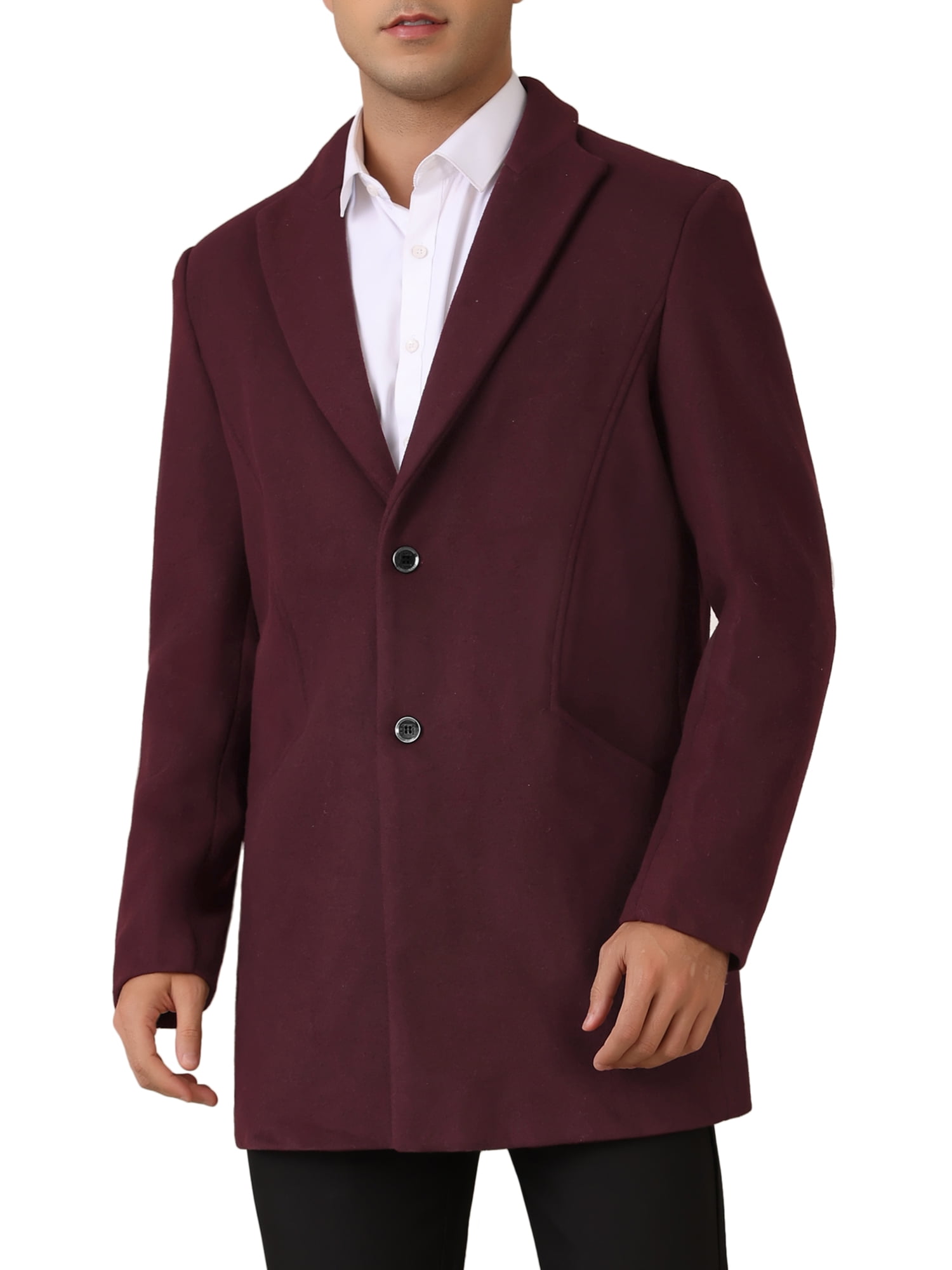 INSPIRE CHIC Winter Trench Coat for Men's Single Breasted Slim Fit ...