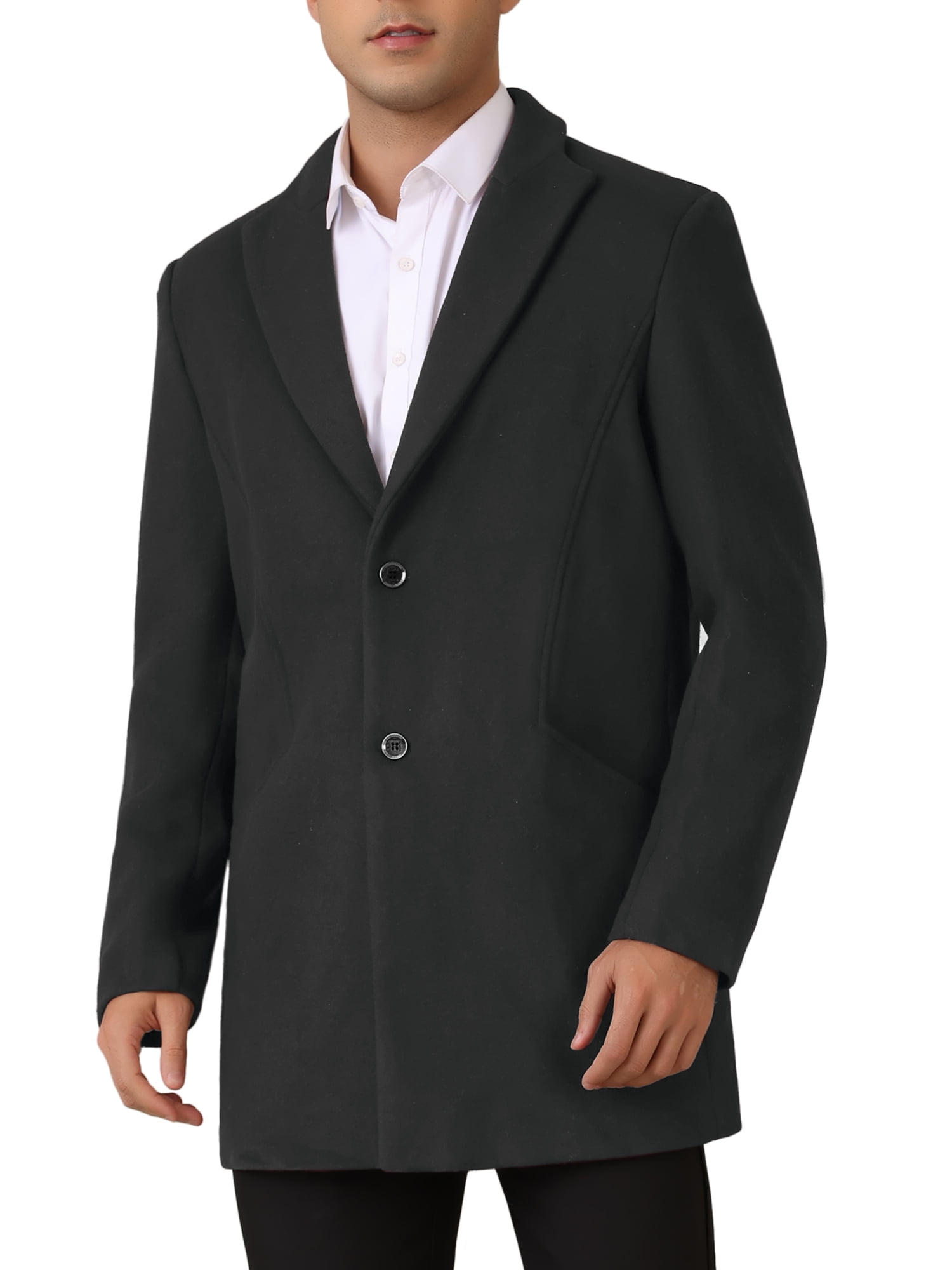 INSPIRE CHIC Winter Trench Coat for Men's Single Breasted Slim Fit ...