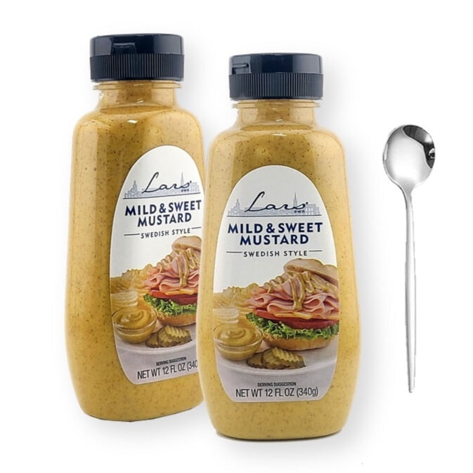 Lars Own Mild & Sweet Mustard Swedish Style 12 oz./420 g X 2 with Bonus ...