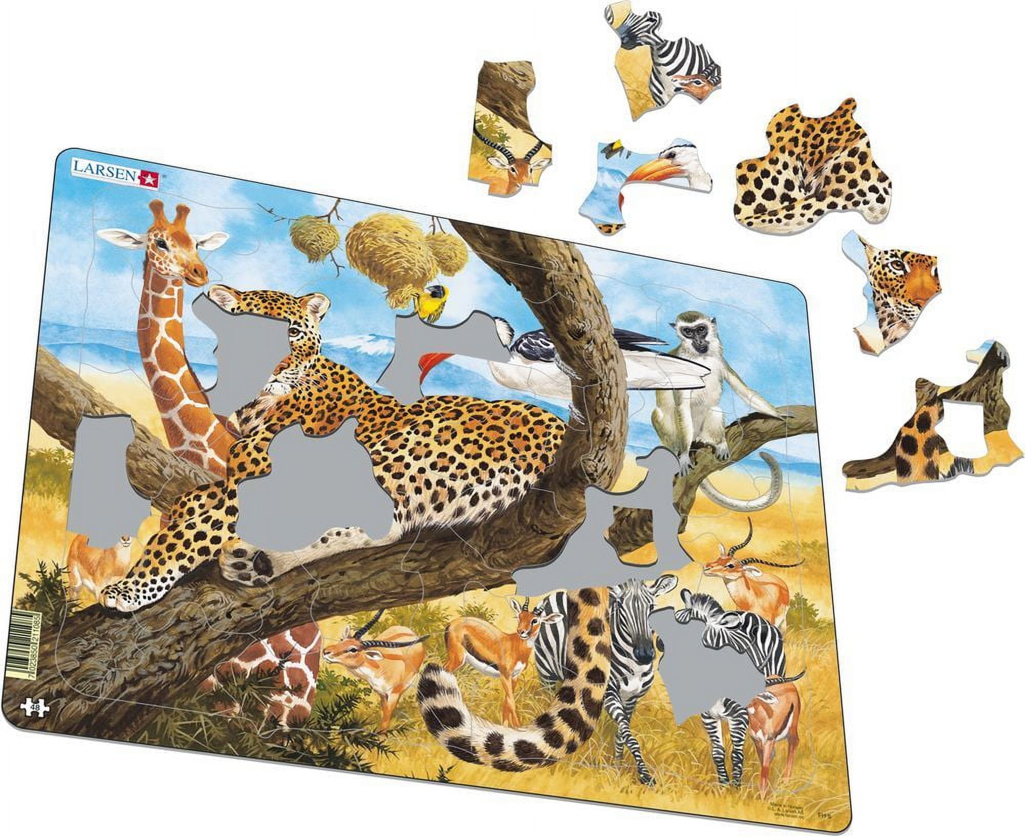 Larsen Puzzles Leopard Educational Jigsaw Puzzle - 48 Piece Tray ...