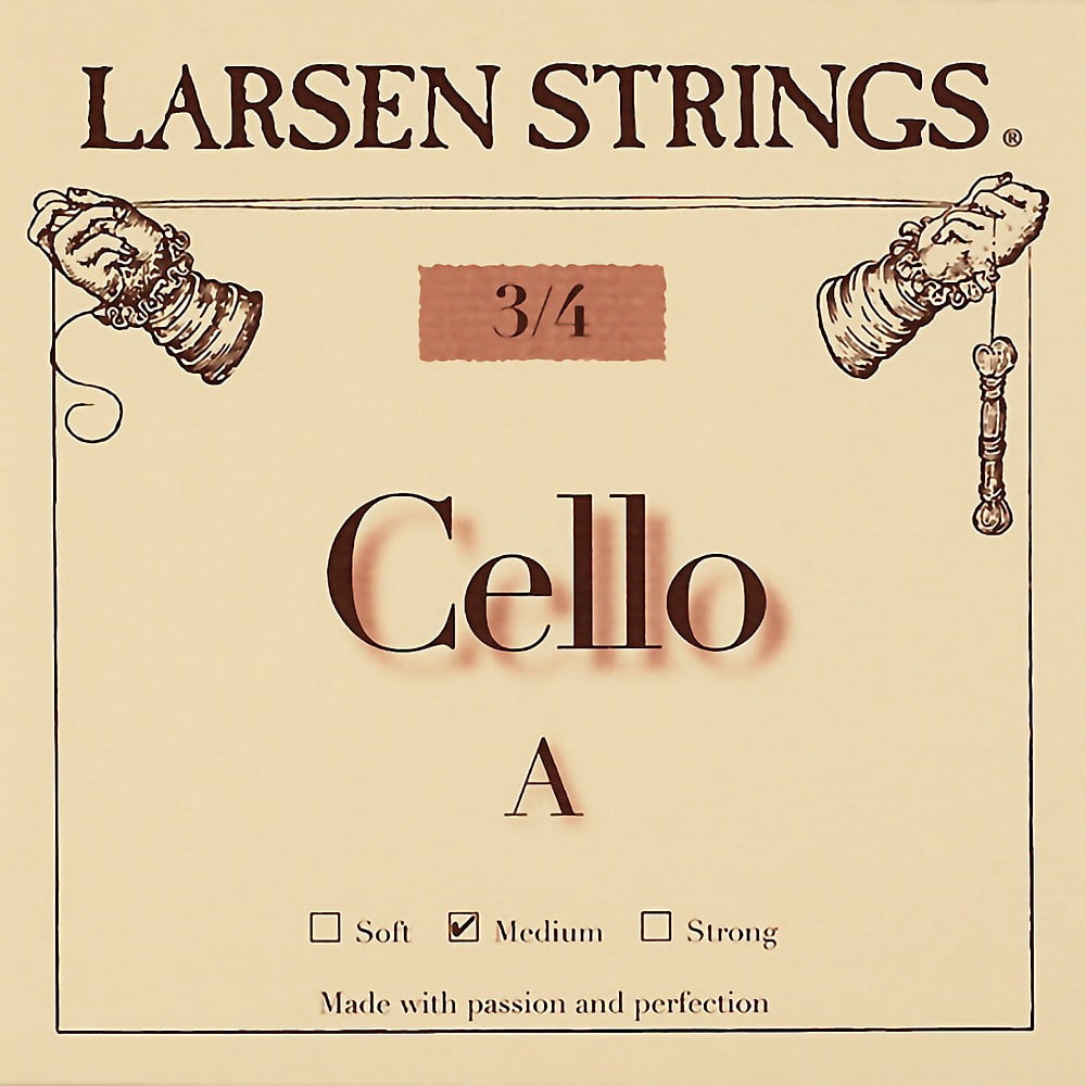 Larsen Strings Original Cello A String 3/4 Size, Medium Steel, Ball End ...