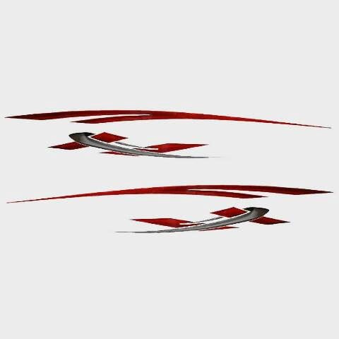 Larson Boat Graphic Decals 05732079 | Senza Red Stickers (Set of 4 ...