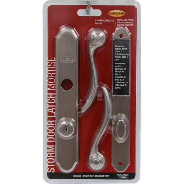 Larson Brushed Nickel Mortise Hardware Kit With Key And Deadbolt For ...