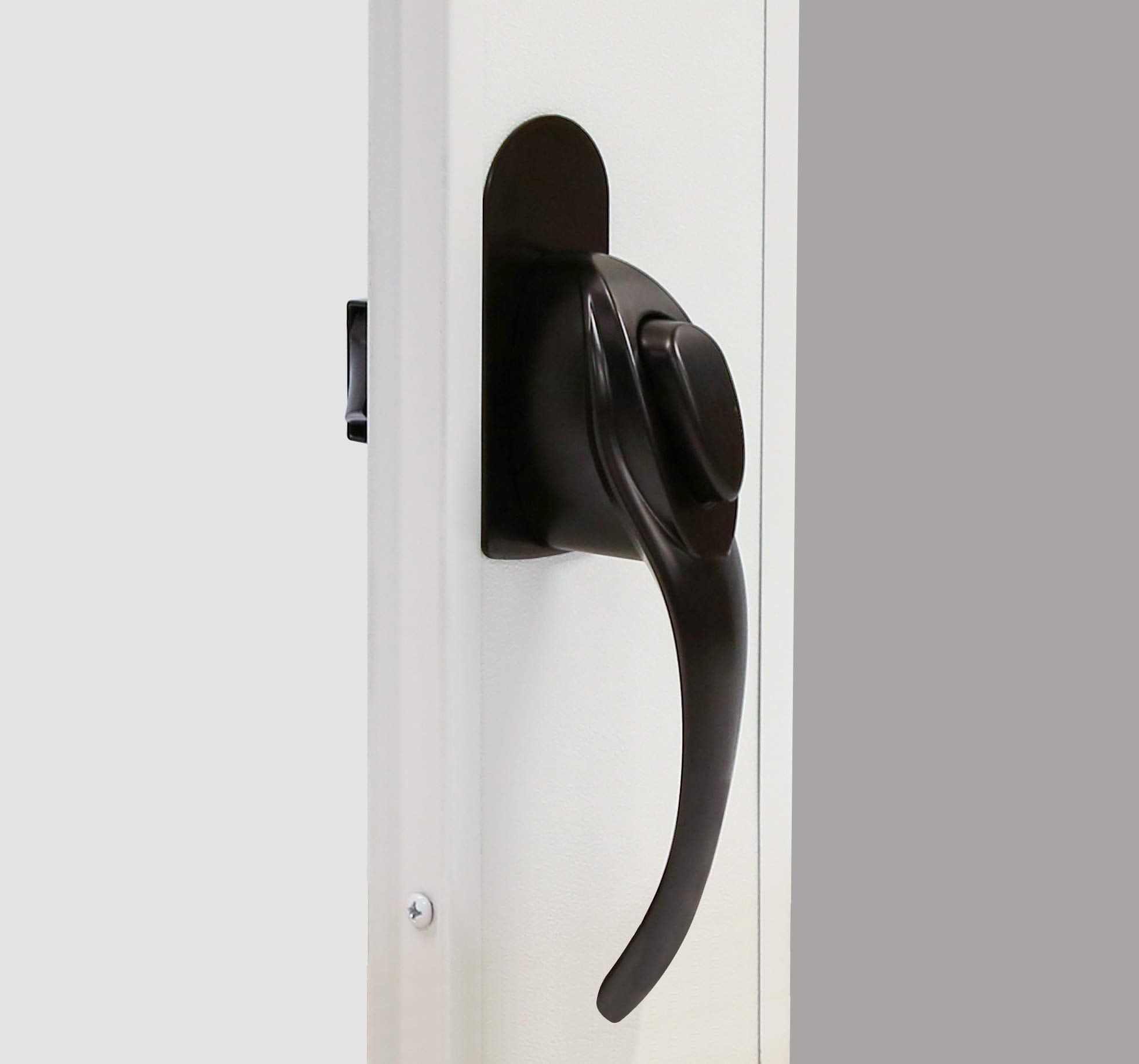 Larson Certified Push Button Black Euro Latch, Storm Door Handle ...