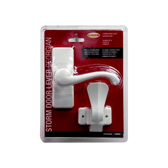 LARSON Georgian White Storm Door Latch CH3010301, 1 in. thick, lever ...