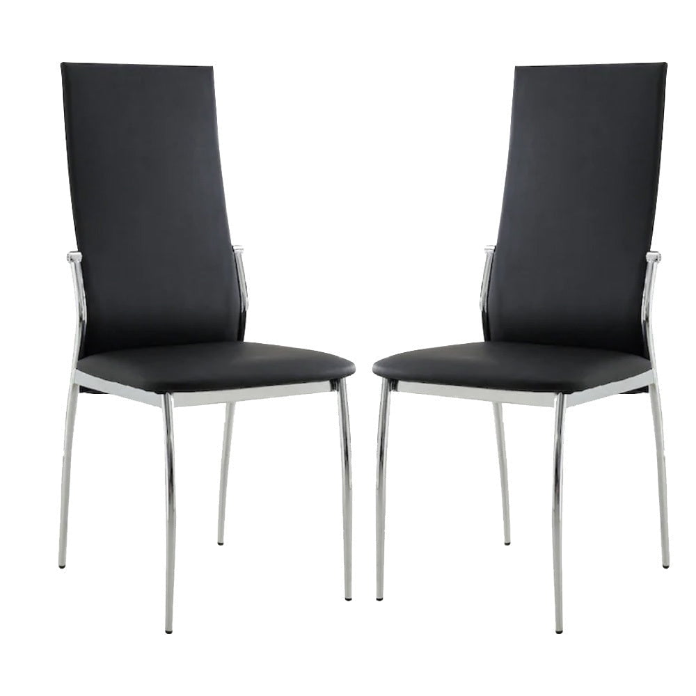 Larson Leatherette Dining Chairs (Set of 2) - Black - Walmart.com