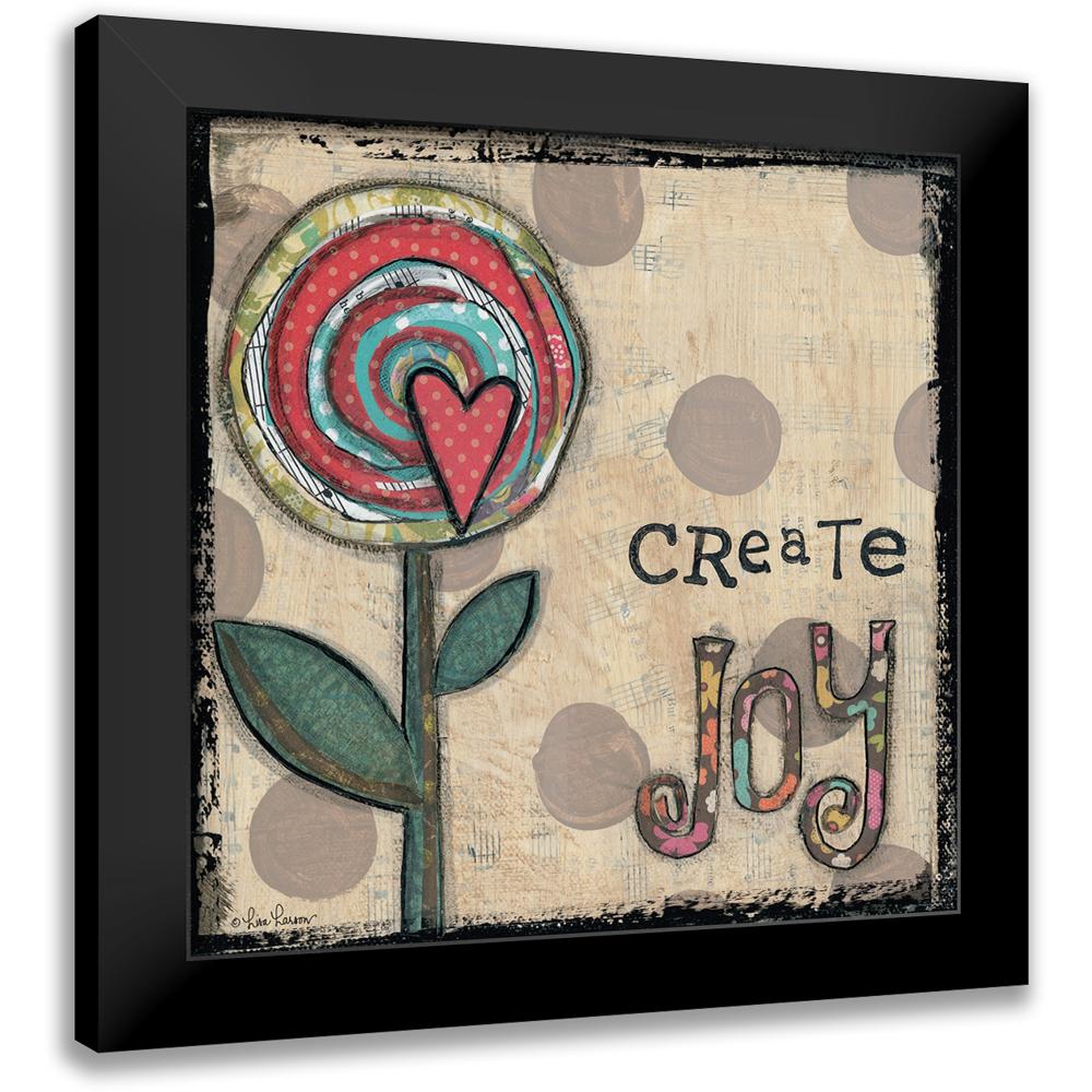 Larson, Lisa 15x15 Black Modern Framed Museum Art Print Titled - Create Joy Flower - Walmart.com